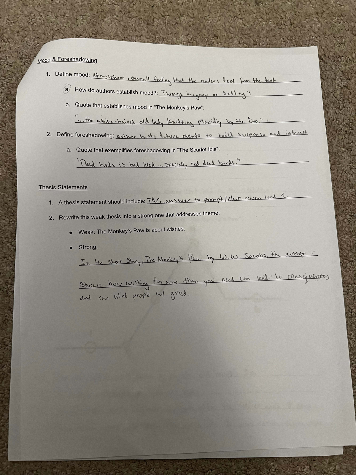 Mood and Foreshadowing Analysis: Key Concepts and Insights - Studocu