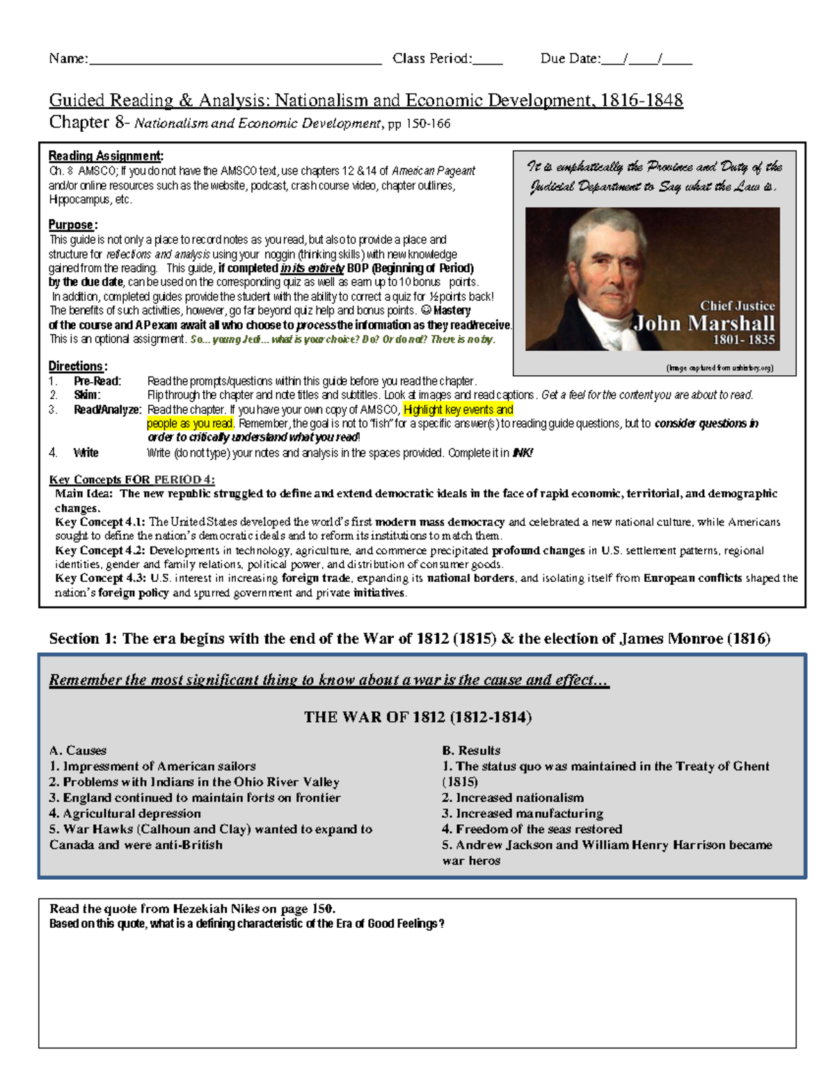 Guided Reading Analysis: Nationalism & Economic Dev. (Ch. 8) - Studocu
