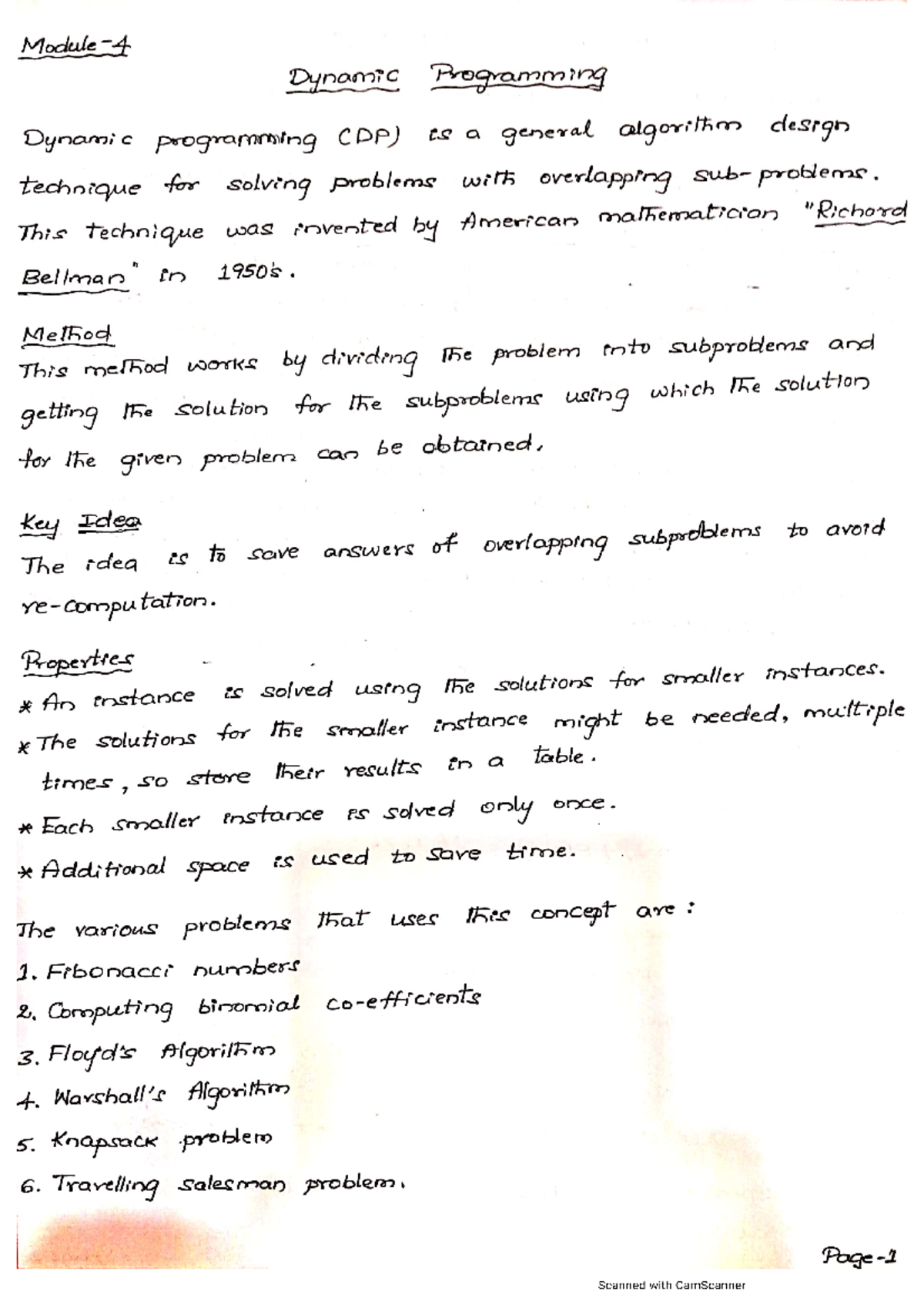 DAA Final Exam Notes: Dynamic Programming Concepts and Applications ...