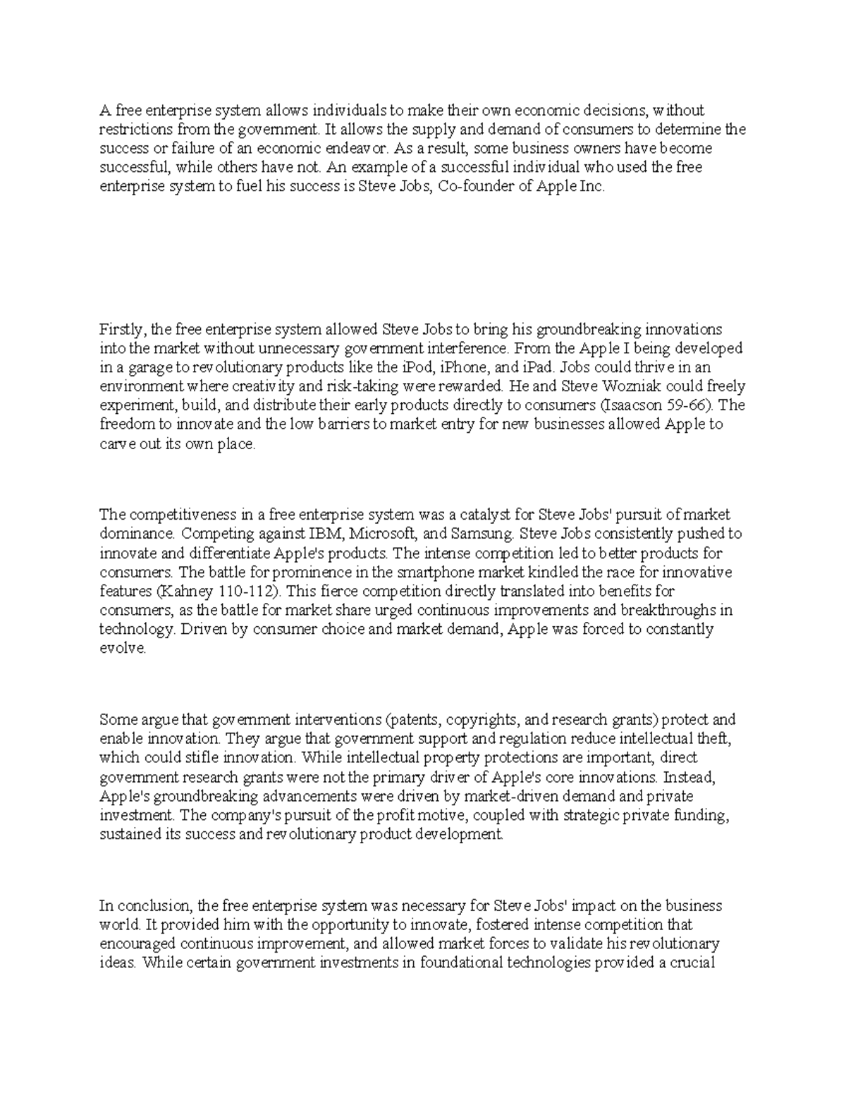 The Impact of the Free Enterprise System on Innovation: A Case Study of ...