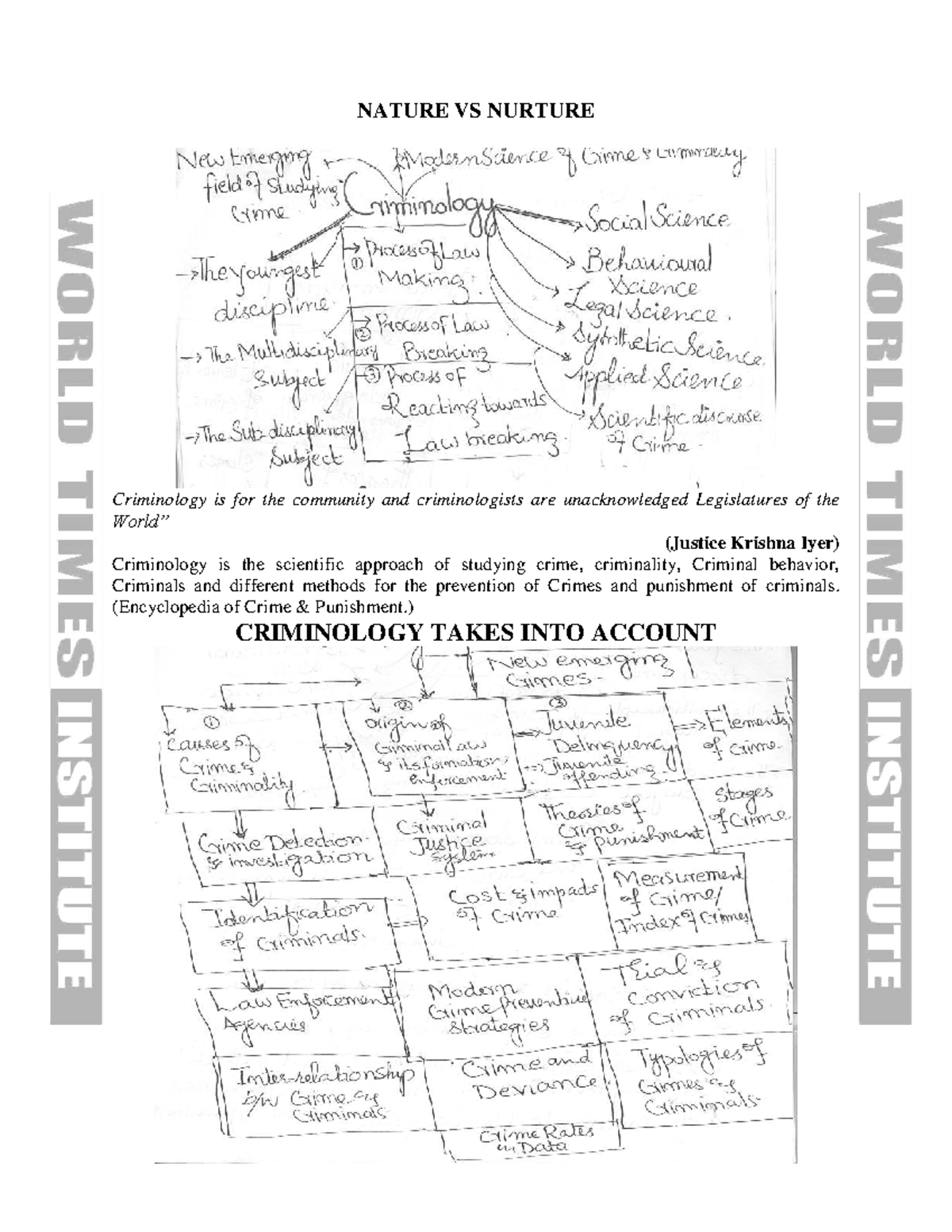 NATURE VS NURTURE: Criminology Overview (Lecture 1) - Studocu