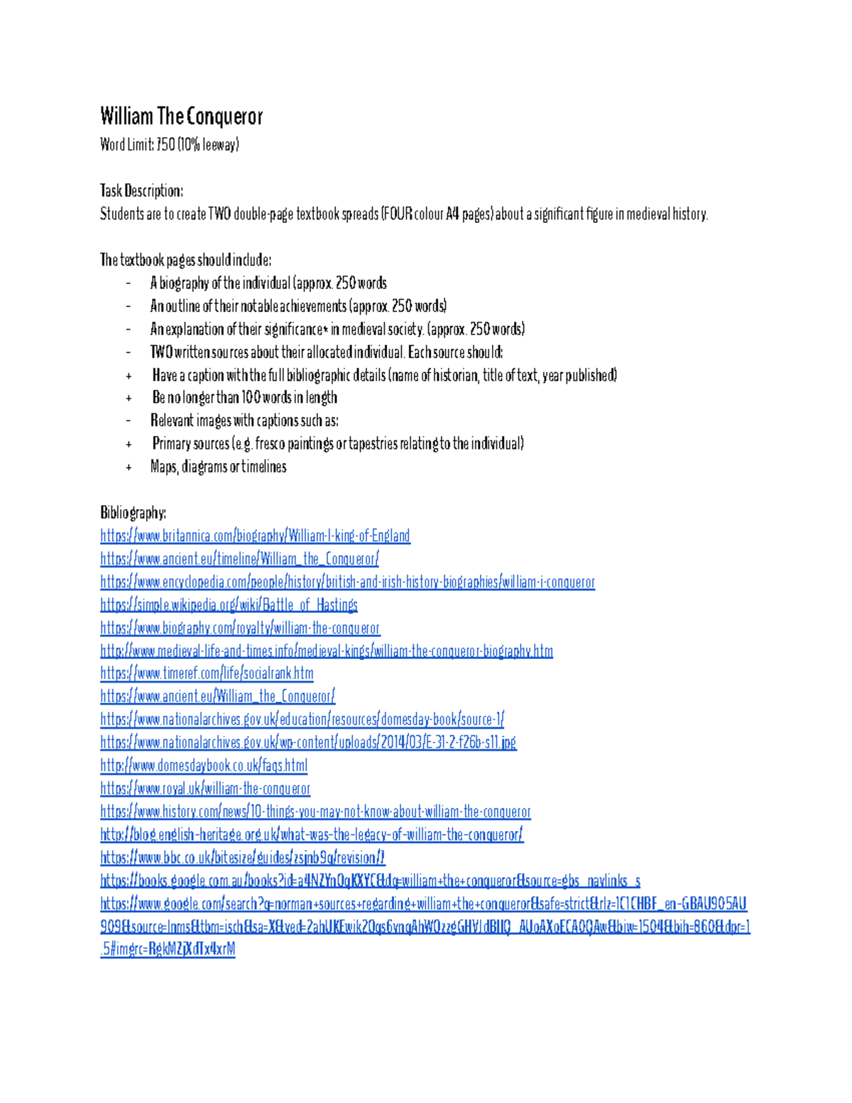 William The Conqueror: A Medieval Legacy and Achievements - Studocu