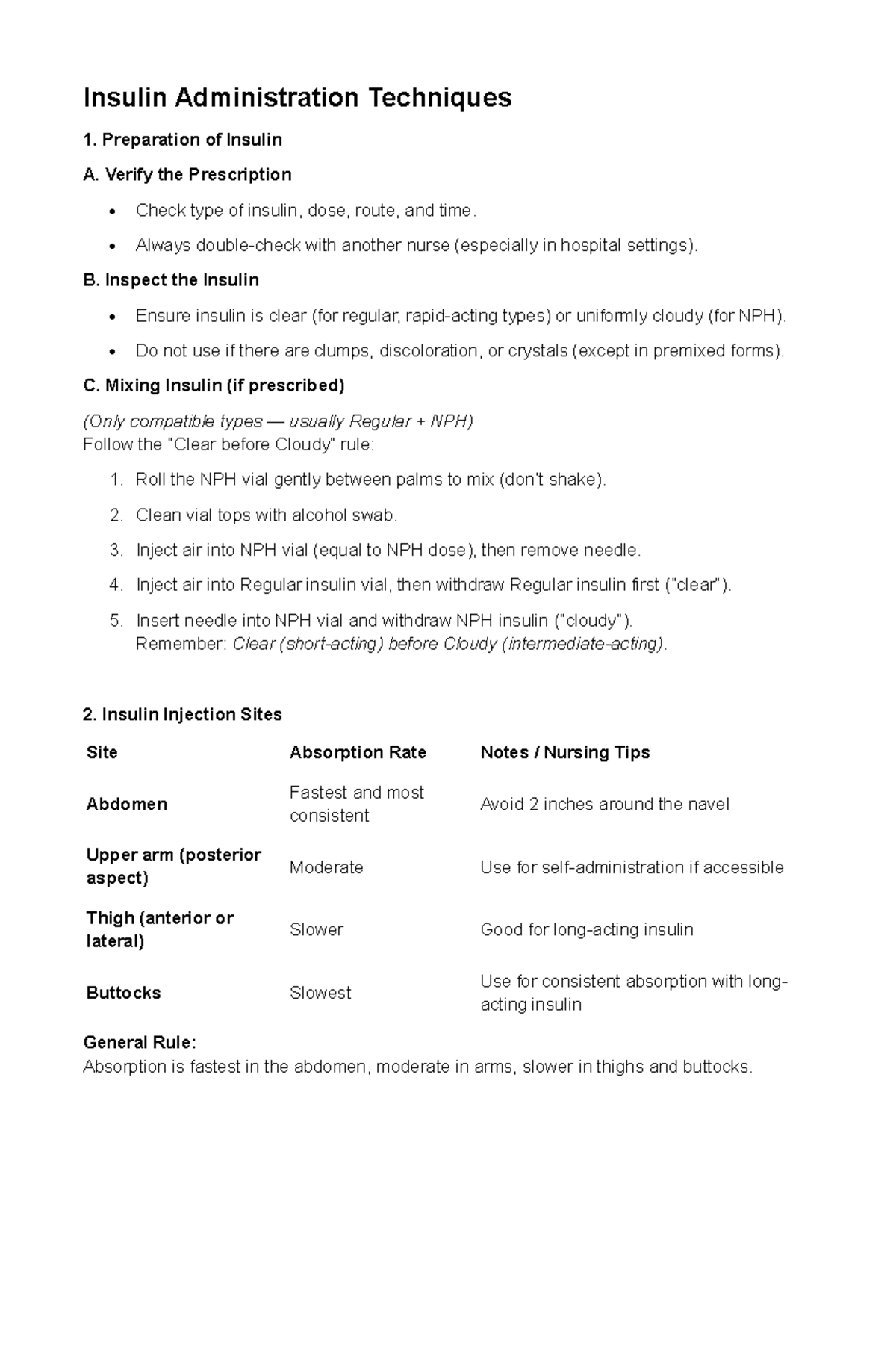Insulin Administration Techniques: Best Practices and Nursing Tips ...