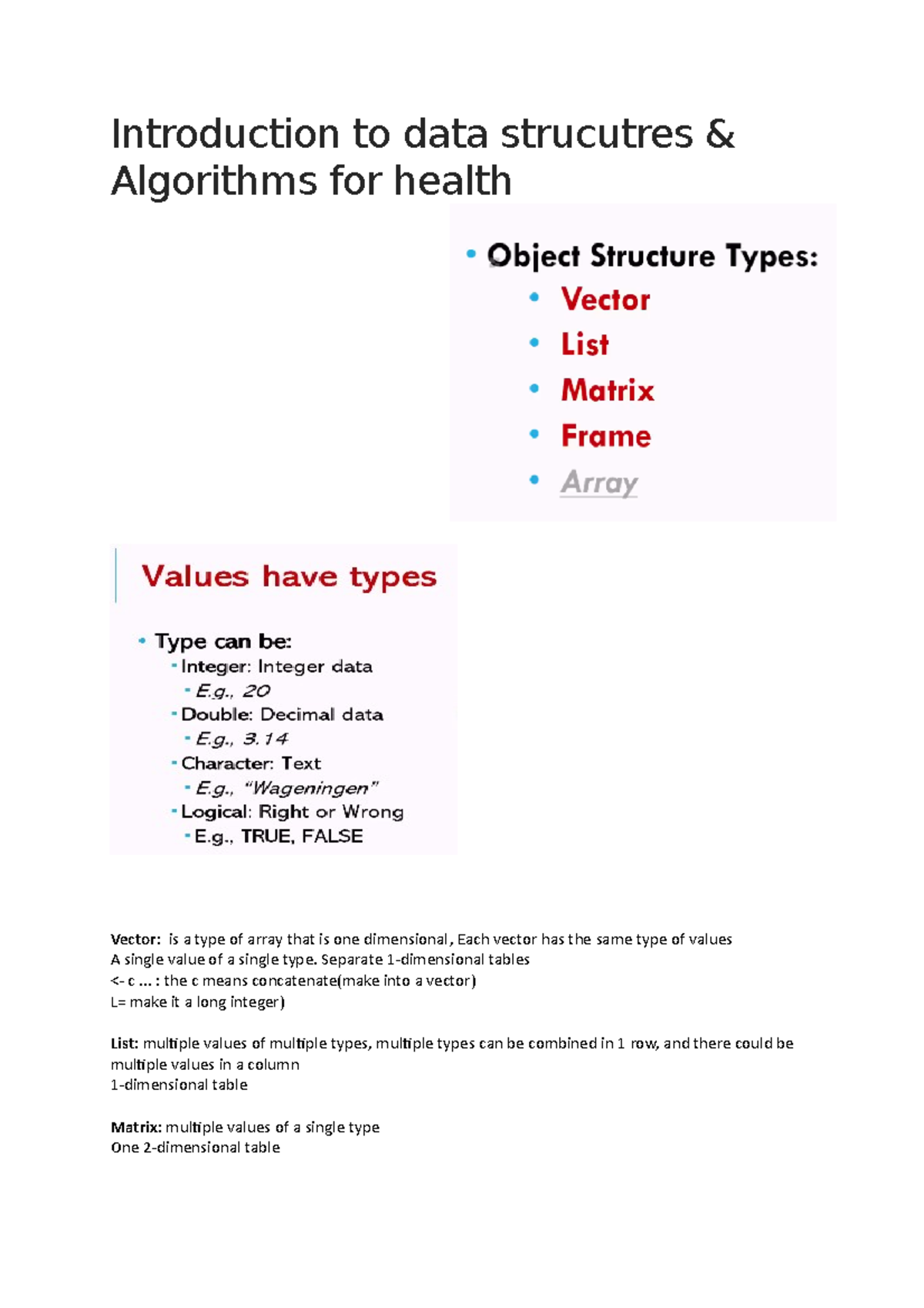 Introduction to data structures notes - Introduction to data strucutres ...