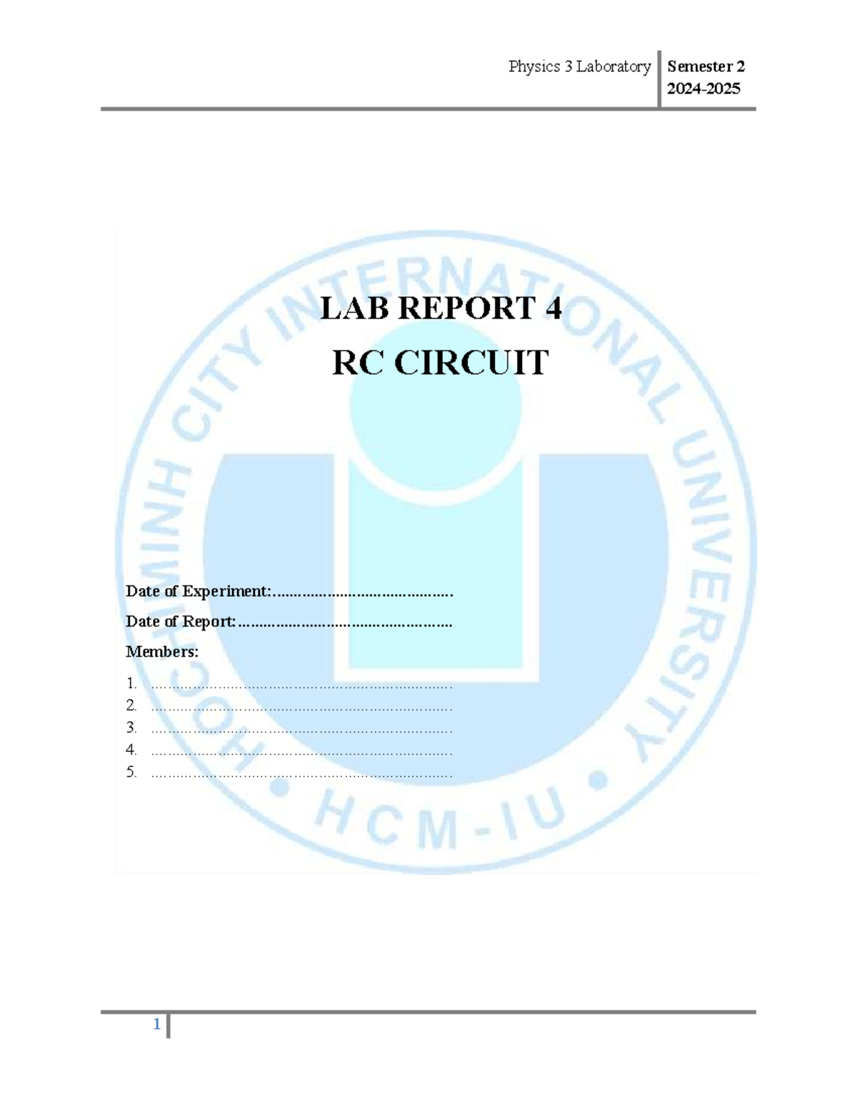 Lab 4 - PHYS 3: RC Circuit Experiment Report Analysis - Studocu