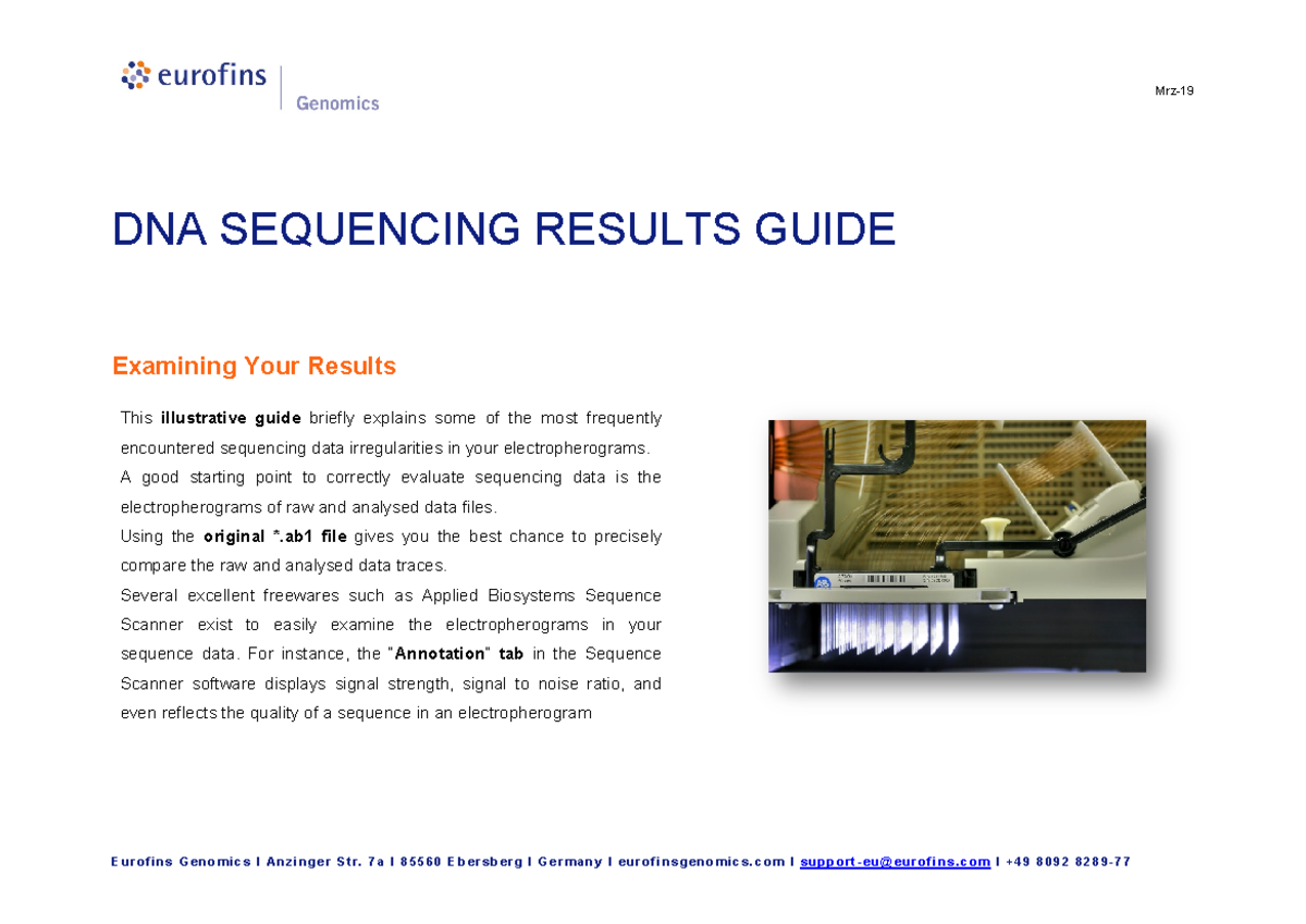 DNA sequencing-result-guide - DNA SEQUENCING RESULTS GUIDE Examining ...