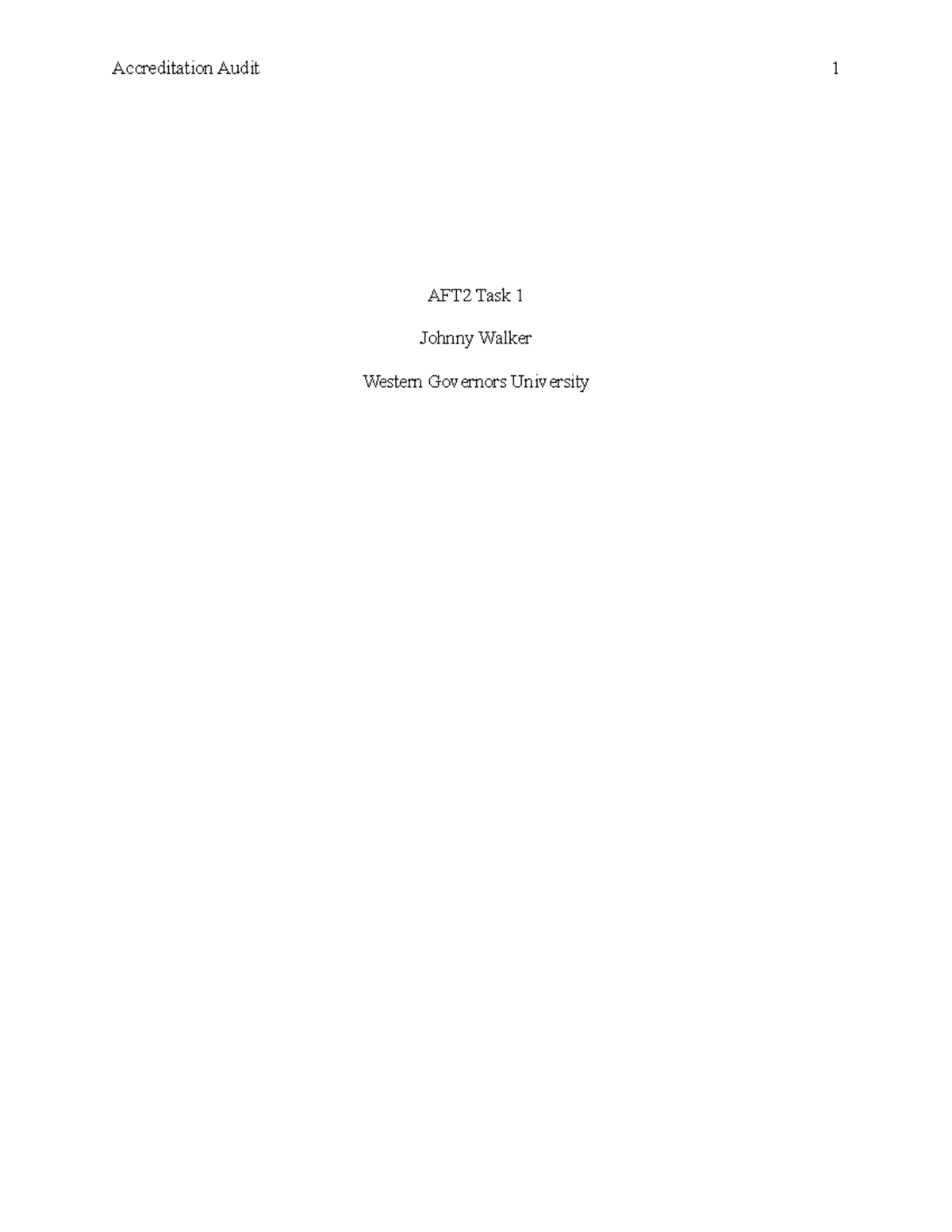 Task 1: Accreditation Audit Compliance Report - AFT2 WGU - Studocu