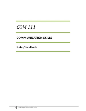 COMMUNICATION Skills Notes - 1 – HANDBOOK/NOTES COMPILED BY M B M COM ...