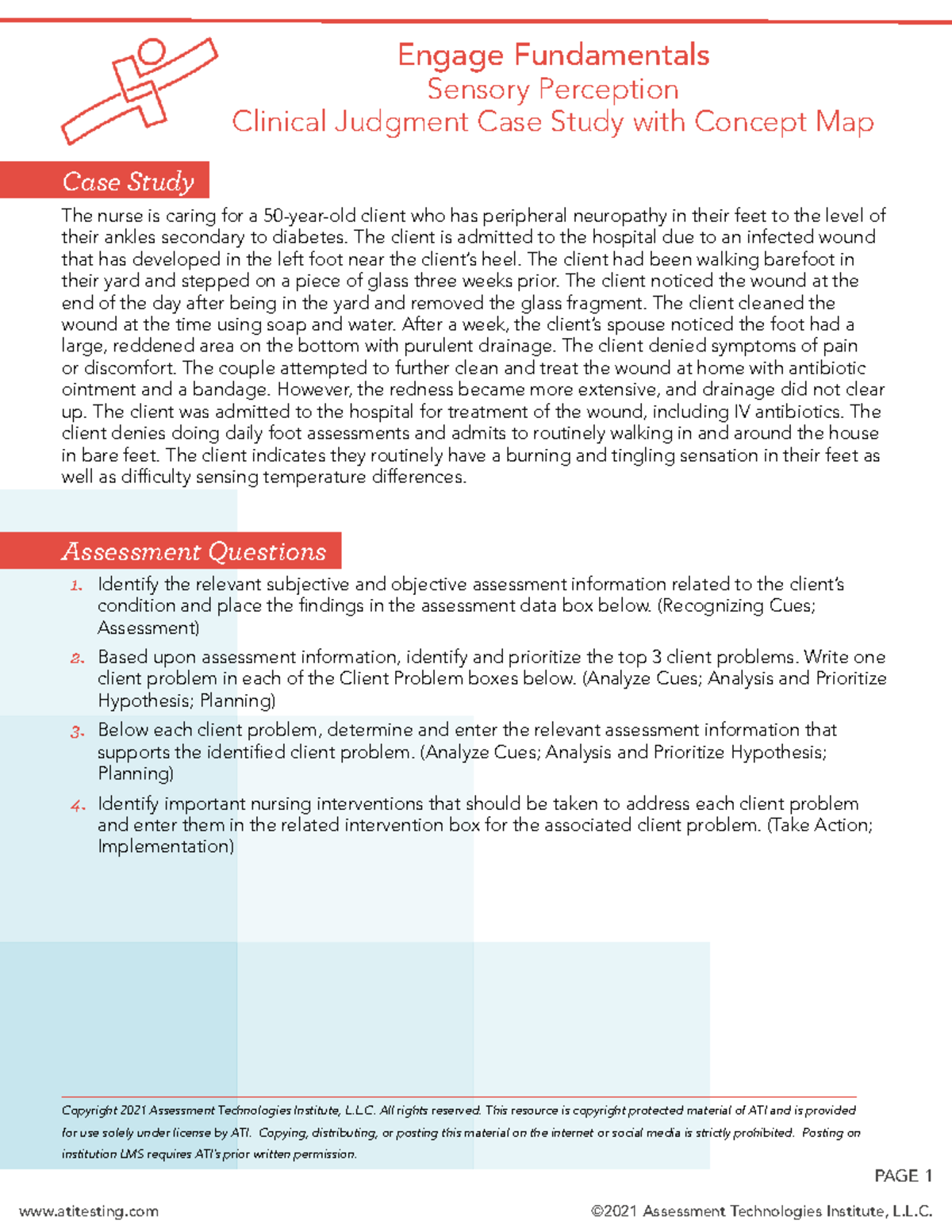 Engage fundamentals sensory perception clinical judgment case study ...