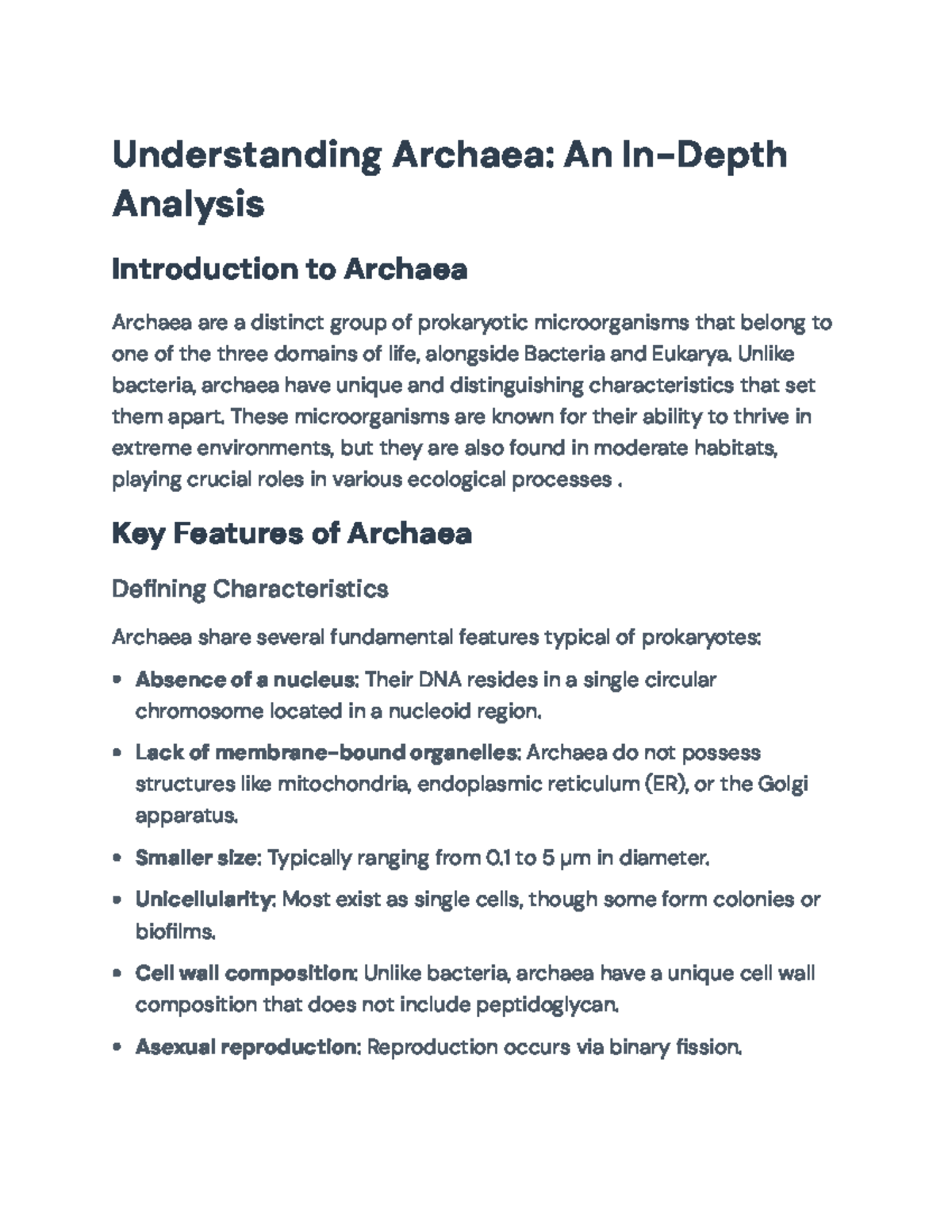Understanding Archaea: Characteristics, Habitats, and Metabolic ...