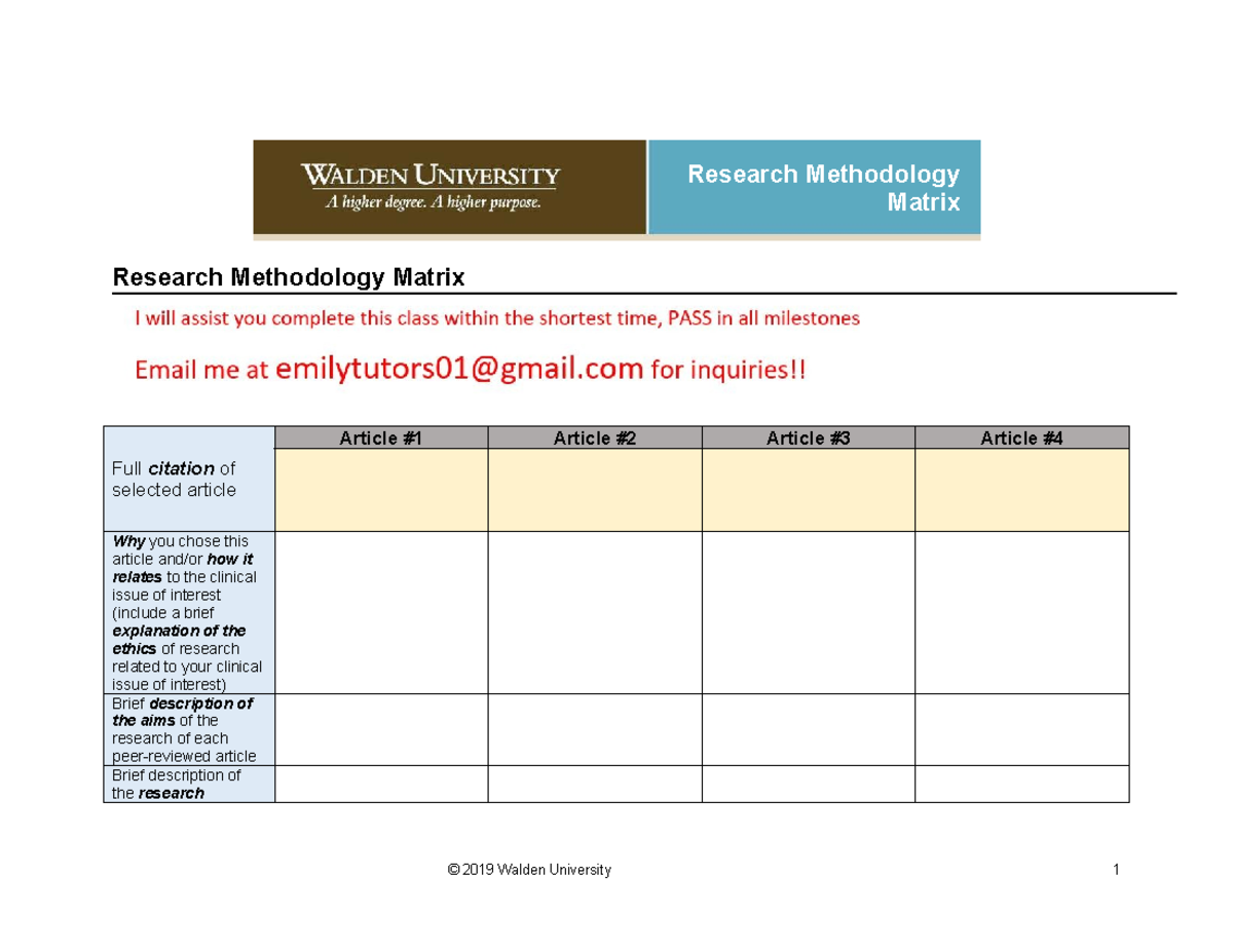 Research Methodology Matrix: EB002 Analysis and Ethics Overview - Studocu