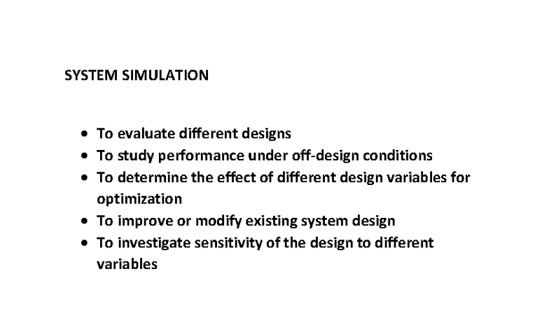 System Simulation 2024: Modeling and Performance Analysis - Studocu