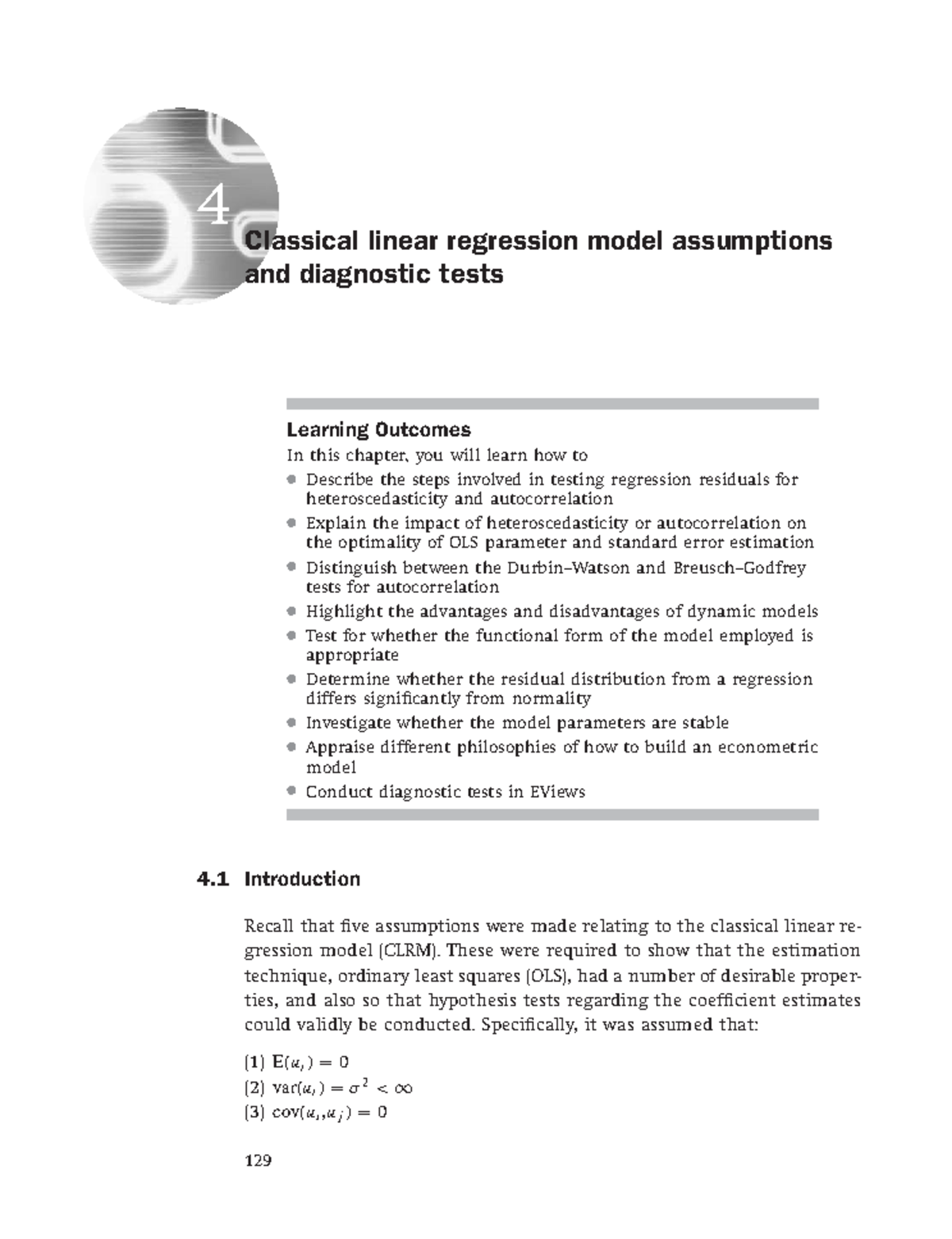 5 Chapter 4 Classical linear regression model assumptions and ...