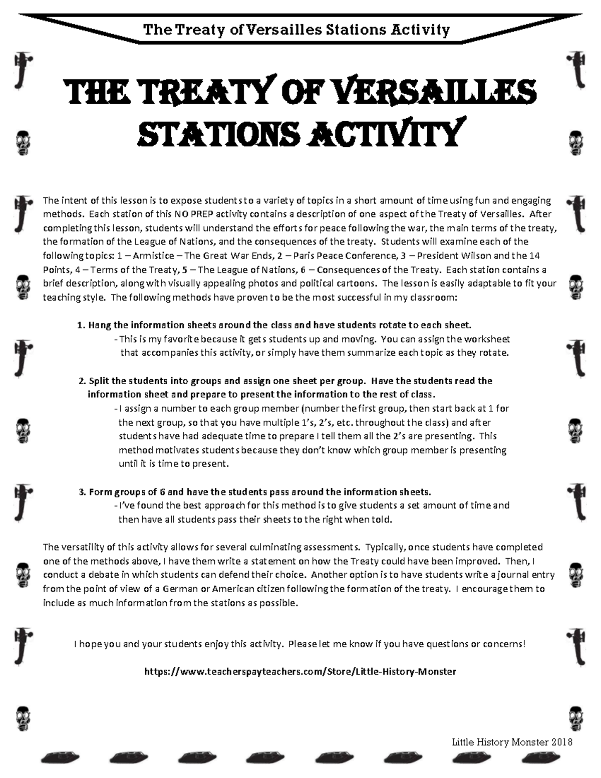 WWI+-+The+Treaty+of+Versailles+Stations+Activity - The Treaty of ...