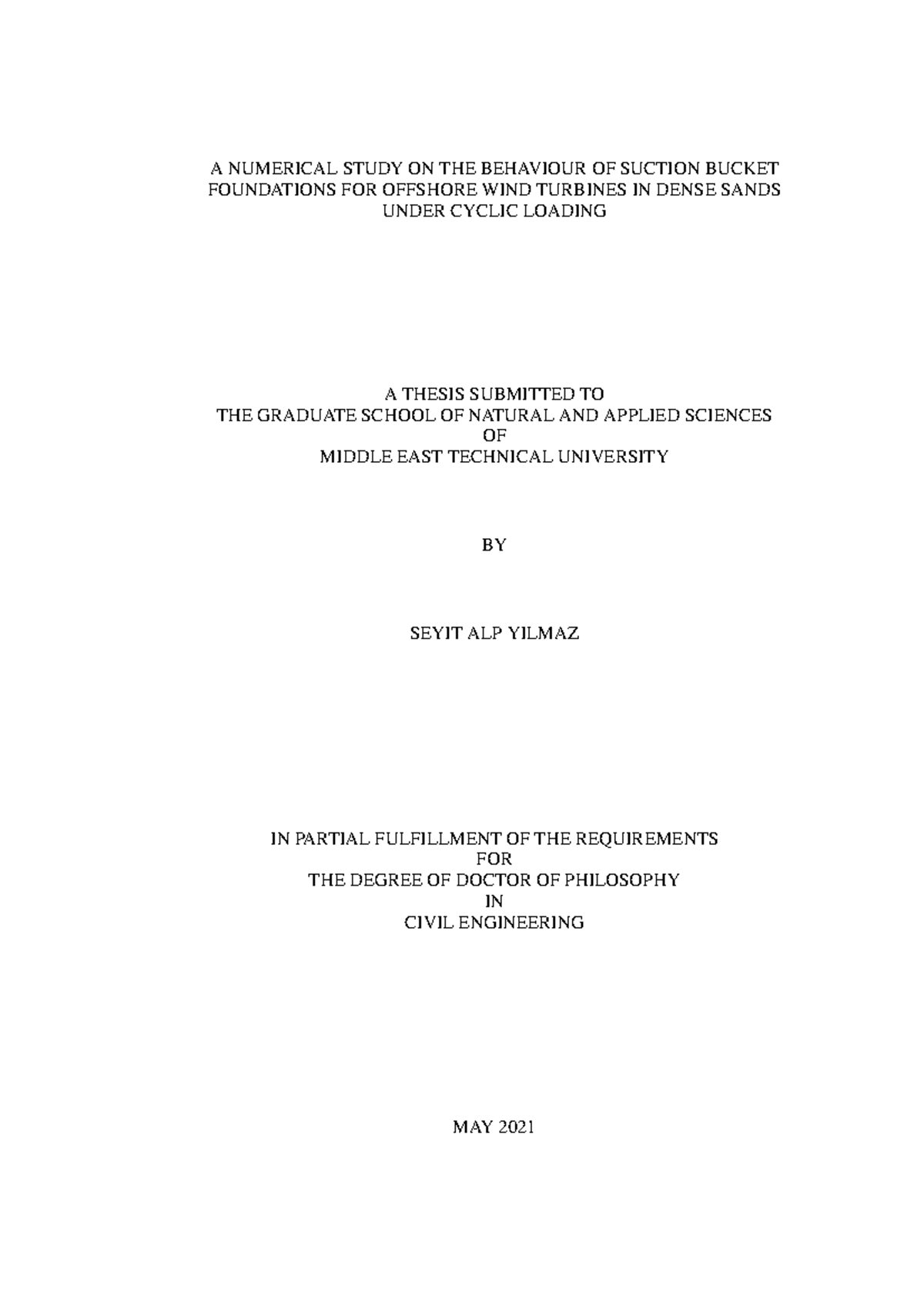 Numerical Analysis of Suction Bucket Foundations for Offshore Wind ...