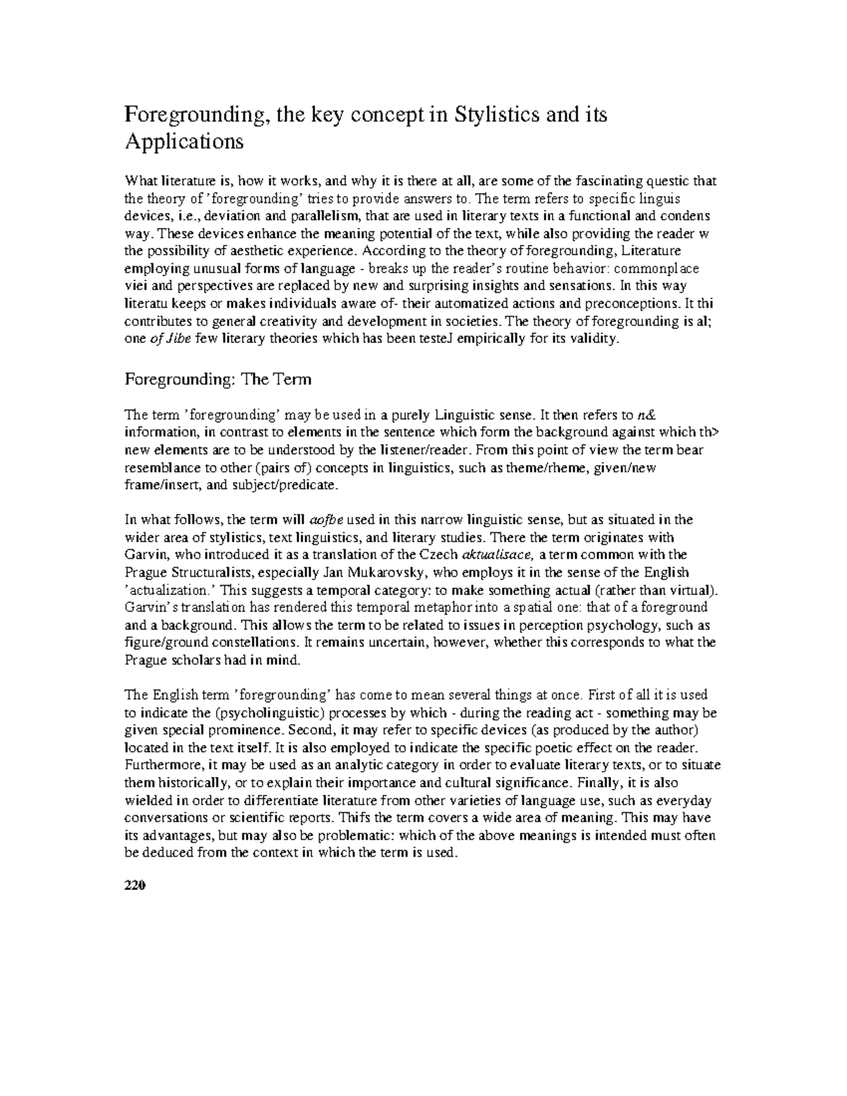 Stylistics 101: Understanding Foregrounding and Its Literary ...