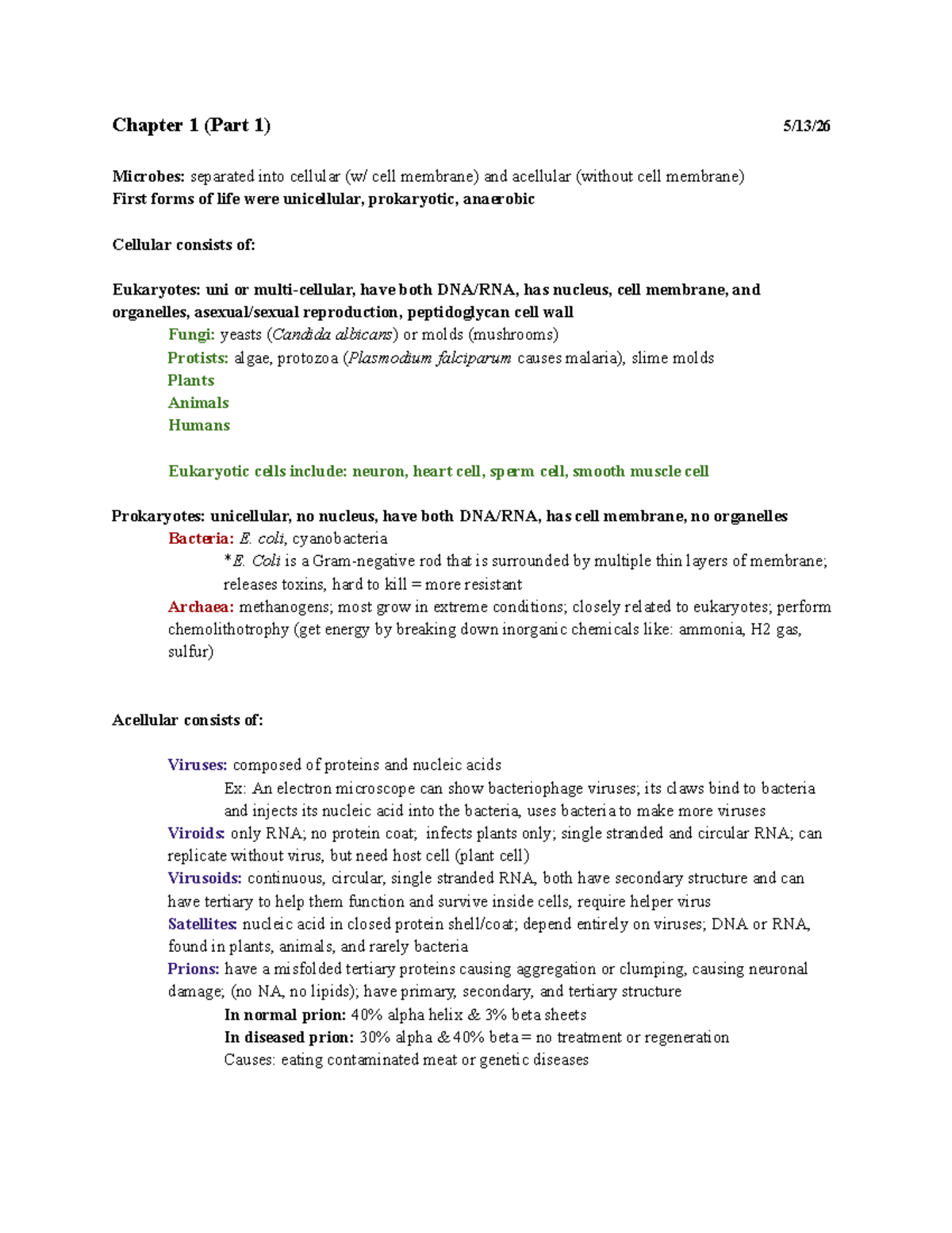 Chapter 1: Introduction to Microbes and Their Classification - Studocu
