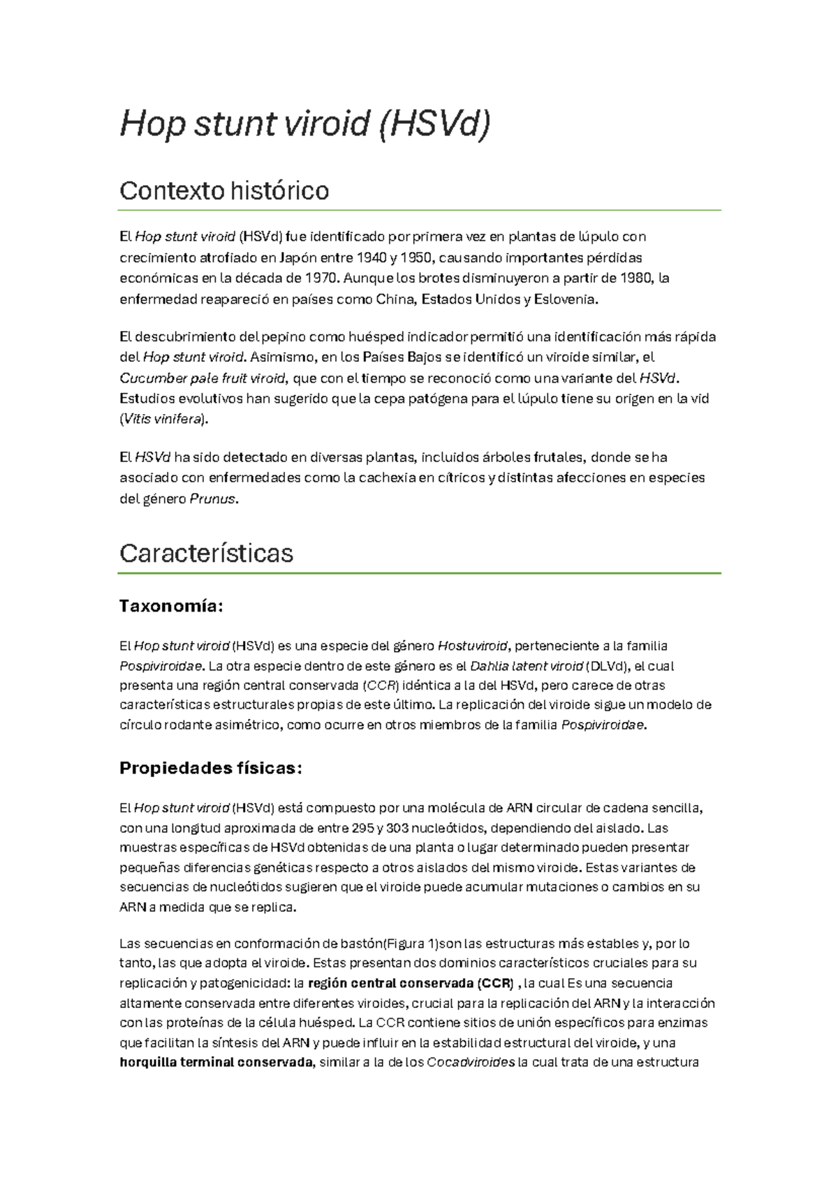 Hop Stunt Viroid (HSVd): Contexto Histórico y Características ...