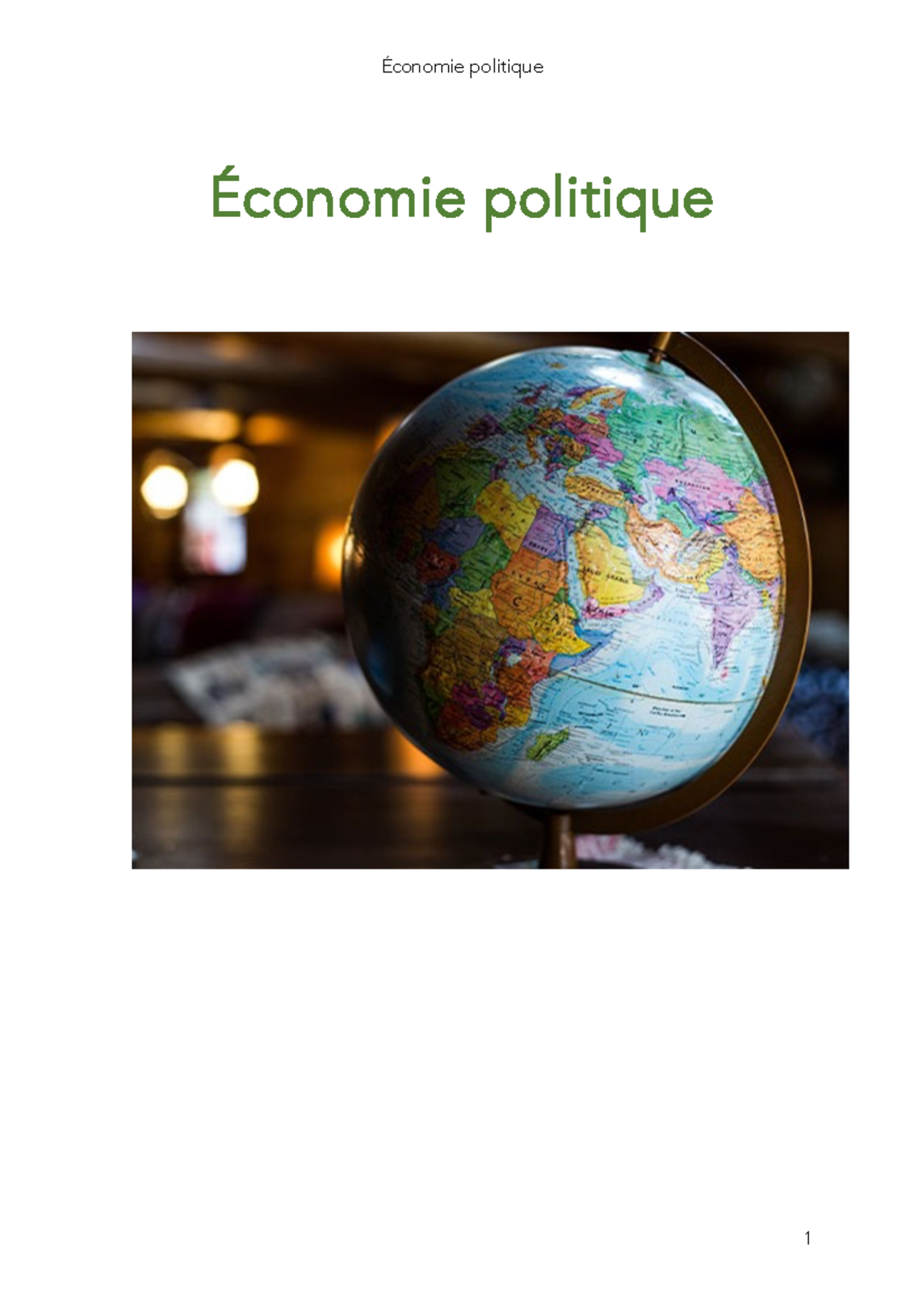 Chapitre 11 à 45 - Économie Politique (Cours ÉCON 101) - Studocu