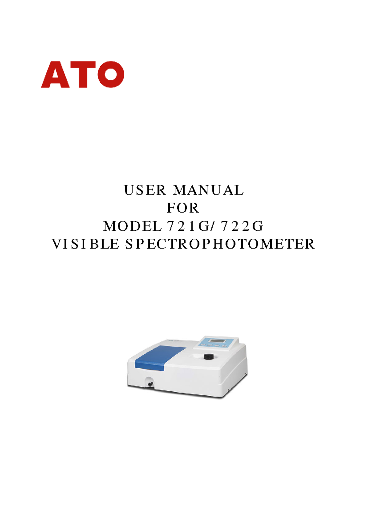 USER MANUAL FOR VISIBLE SPECTROPHOTOMETER (MODEL 721G/722G) - Studocu