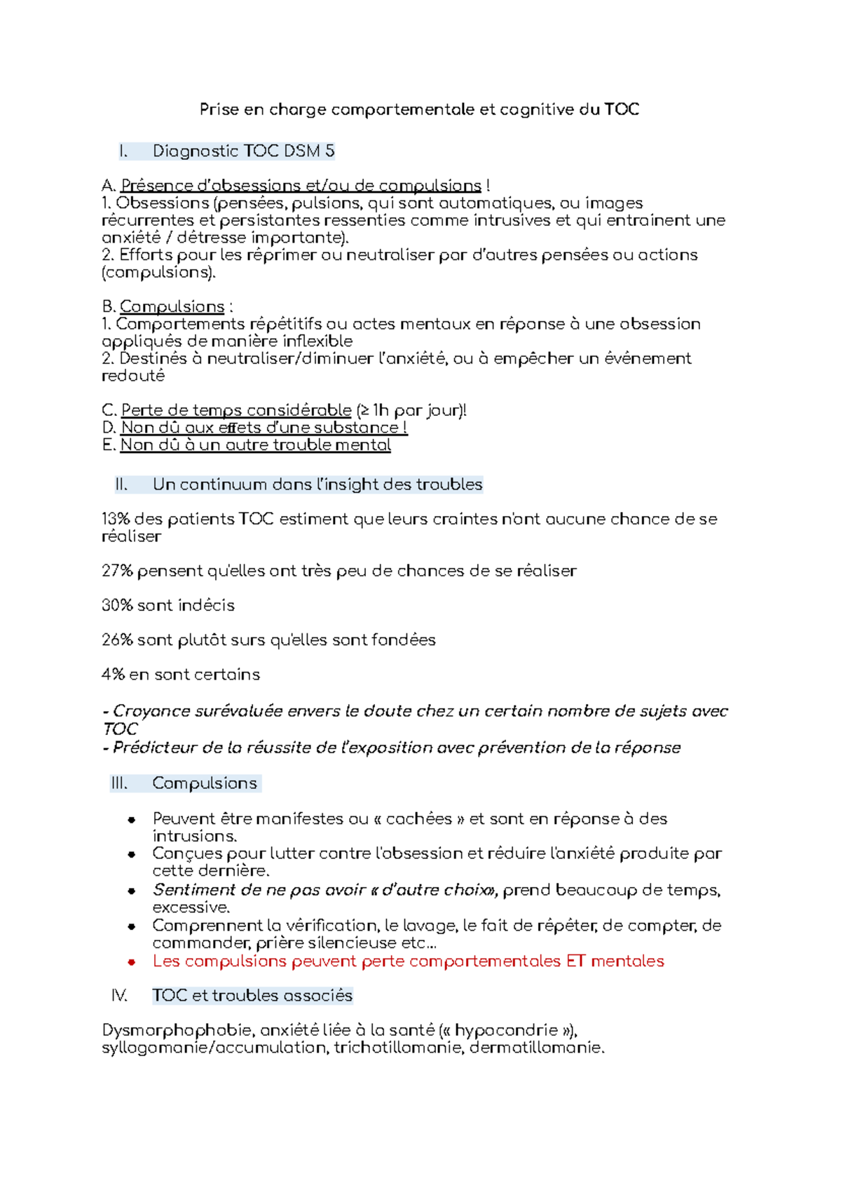 Prise en charge comportementale et cognitive du TOC - Diagnostic TOC ...
