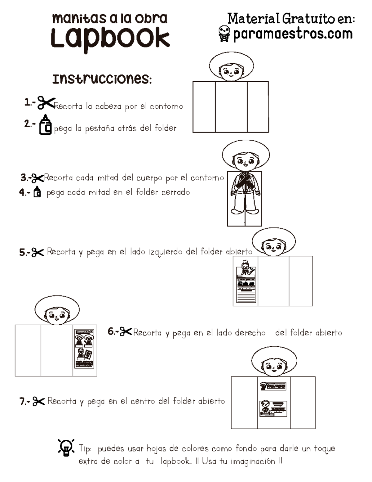 Lap Bookde La Revolución Mexicanaporparamaestroscom - Recorta la cabeza por el contorno Lapbook ...