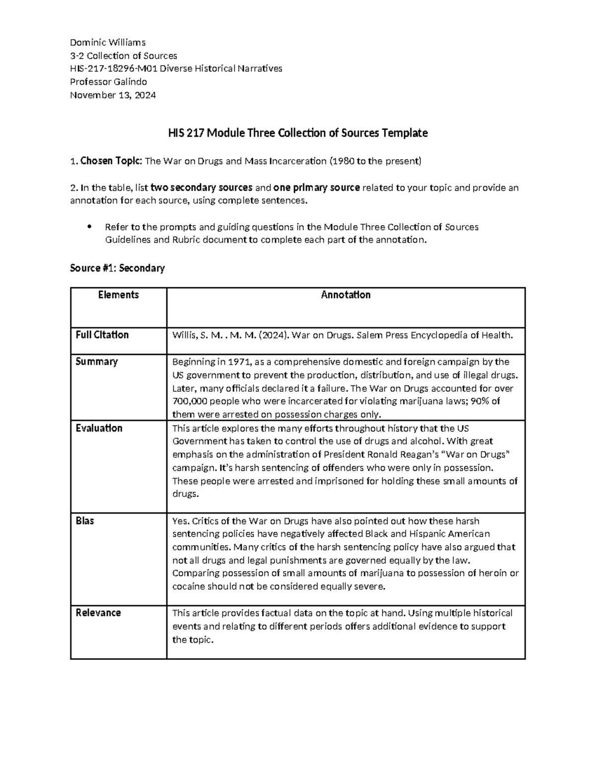 HIS-217-18296-M01 Module 3: Sources on War on Drugs & Incarceration ...