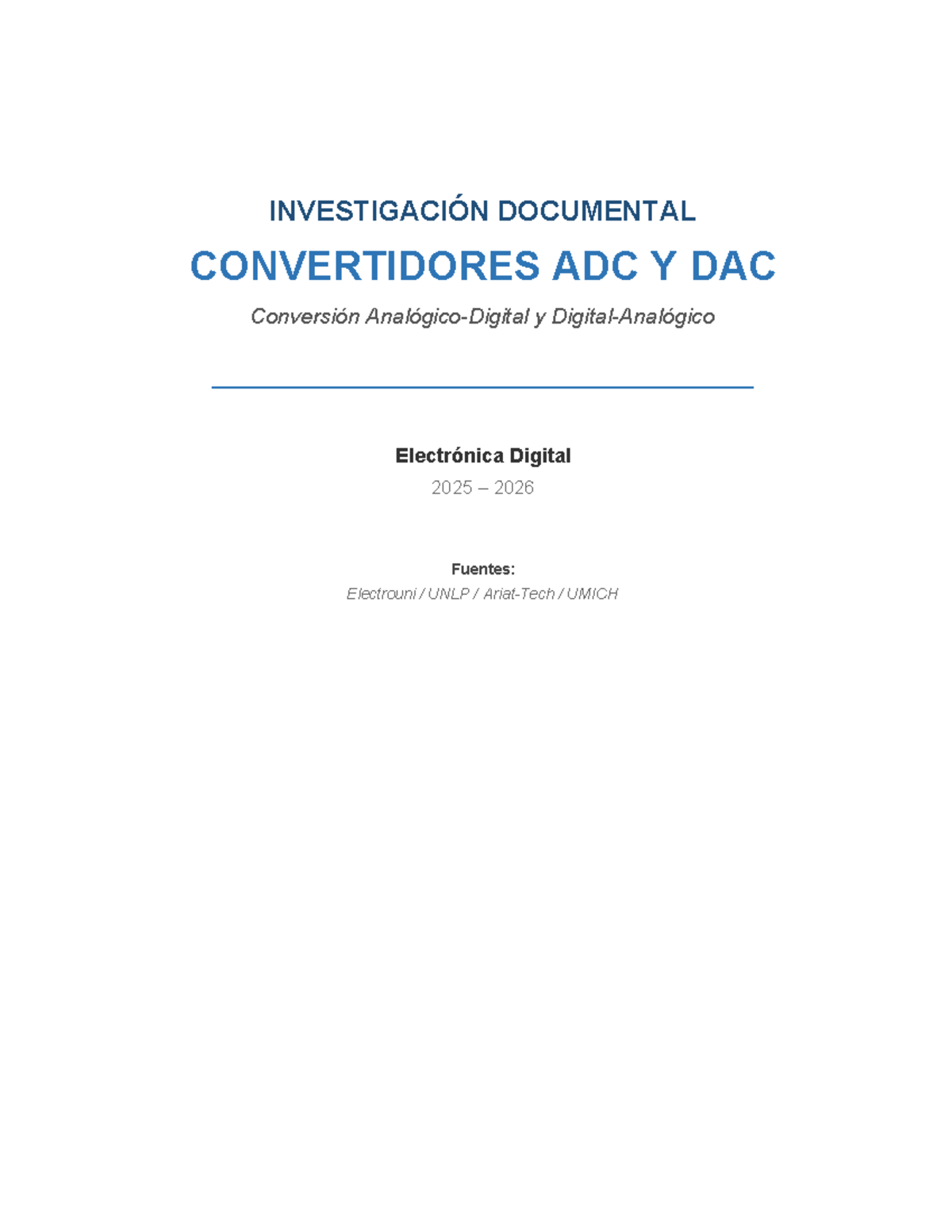 Investigación sobre Convertidores ADC y DAC en Electrónica Digital 2025 ...