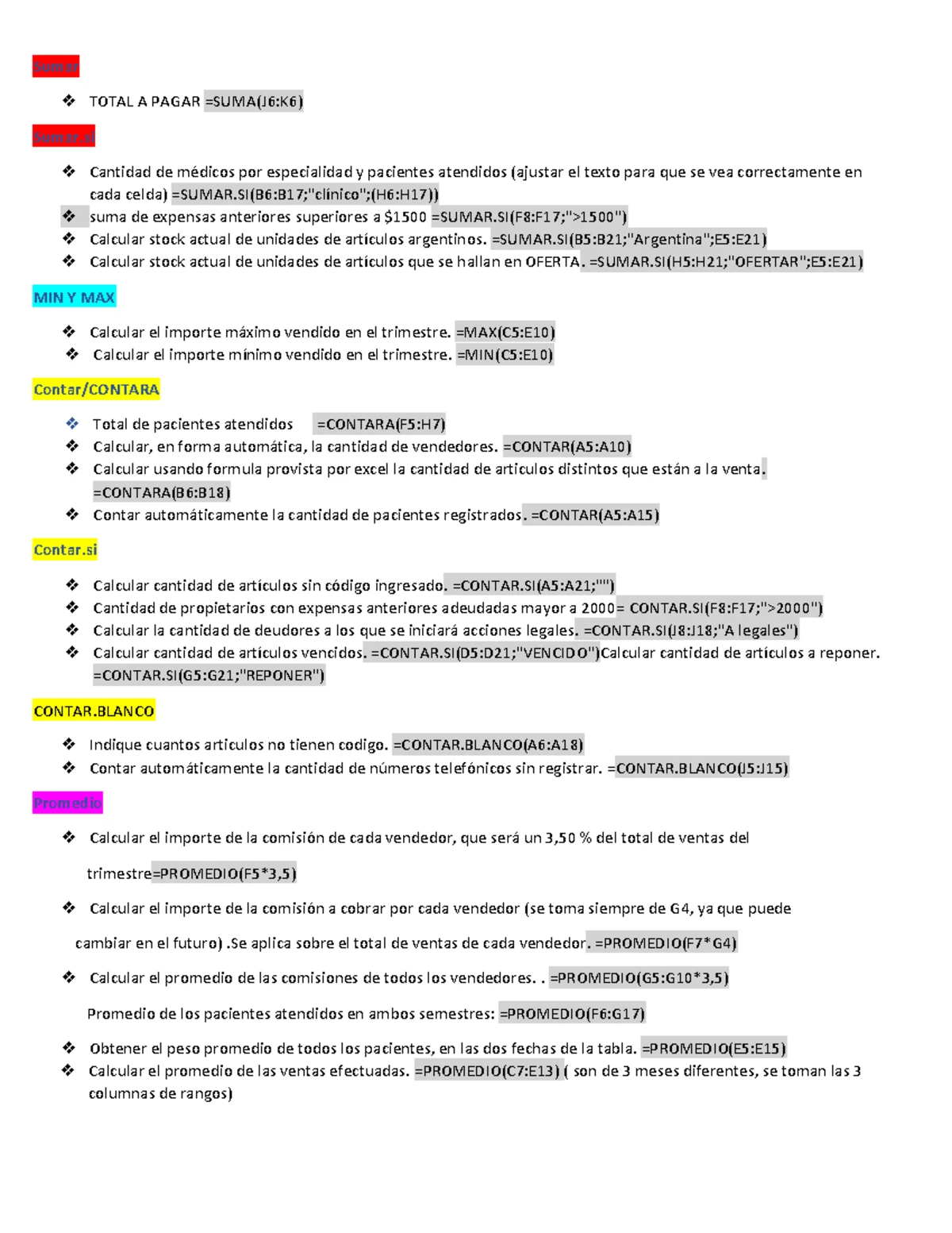 Formulas-de-excel - hgfdfjghvjghuy....espero que les sirva! - Sumar ...