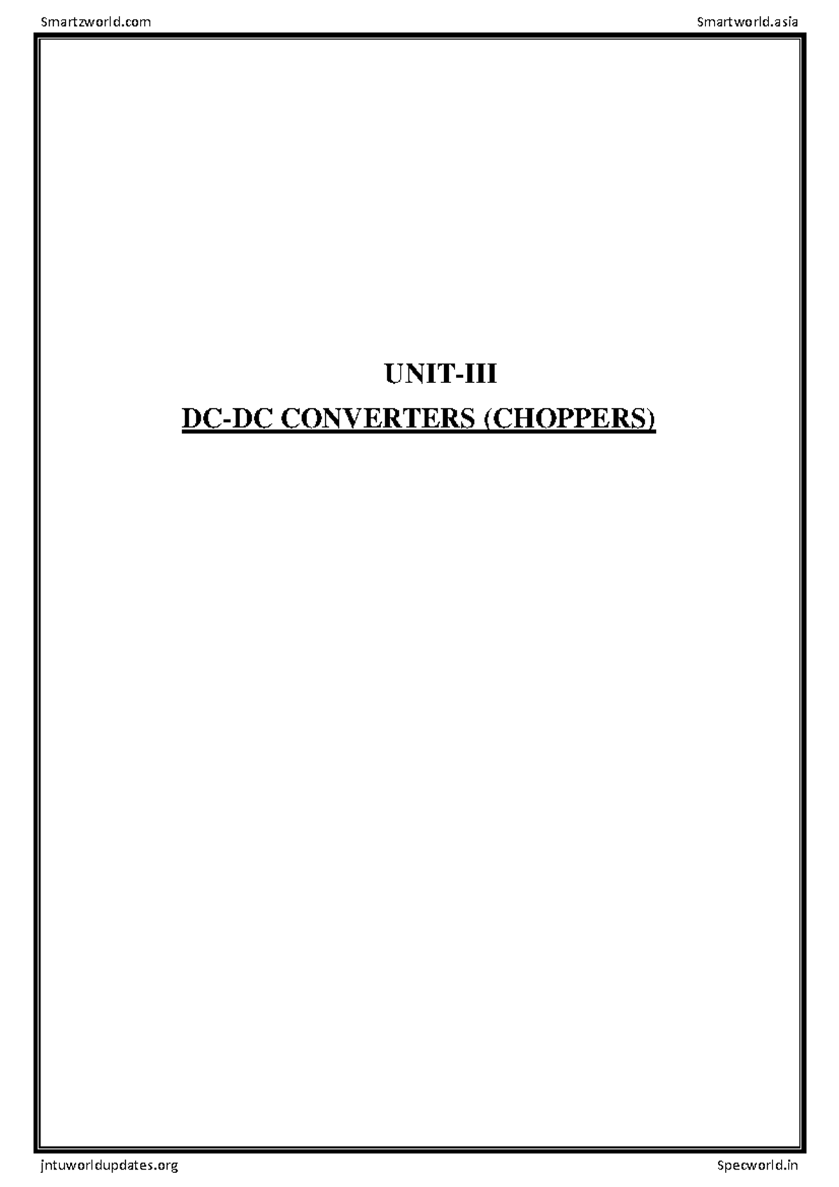 Power Electronics Unit-3: DC-DC Converters and Chopper Analysis - Studocu