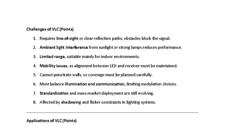 Challenges and Applications of VLC: Overview and Insights - Studocu