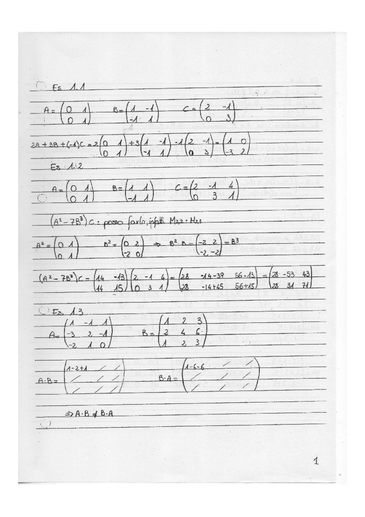 Soluzioni Esercizi Geometria - Algebra lineare e geometria - UNIVPM ...