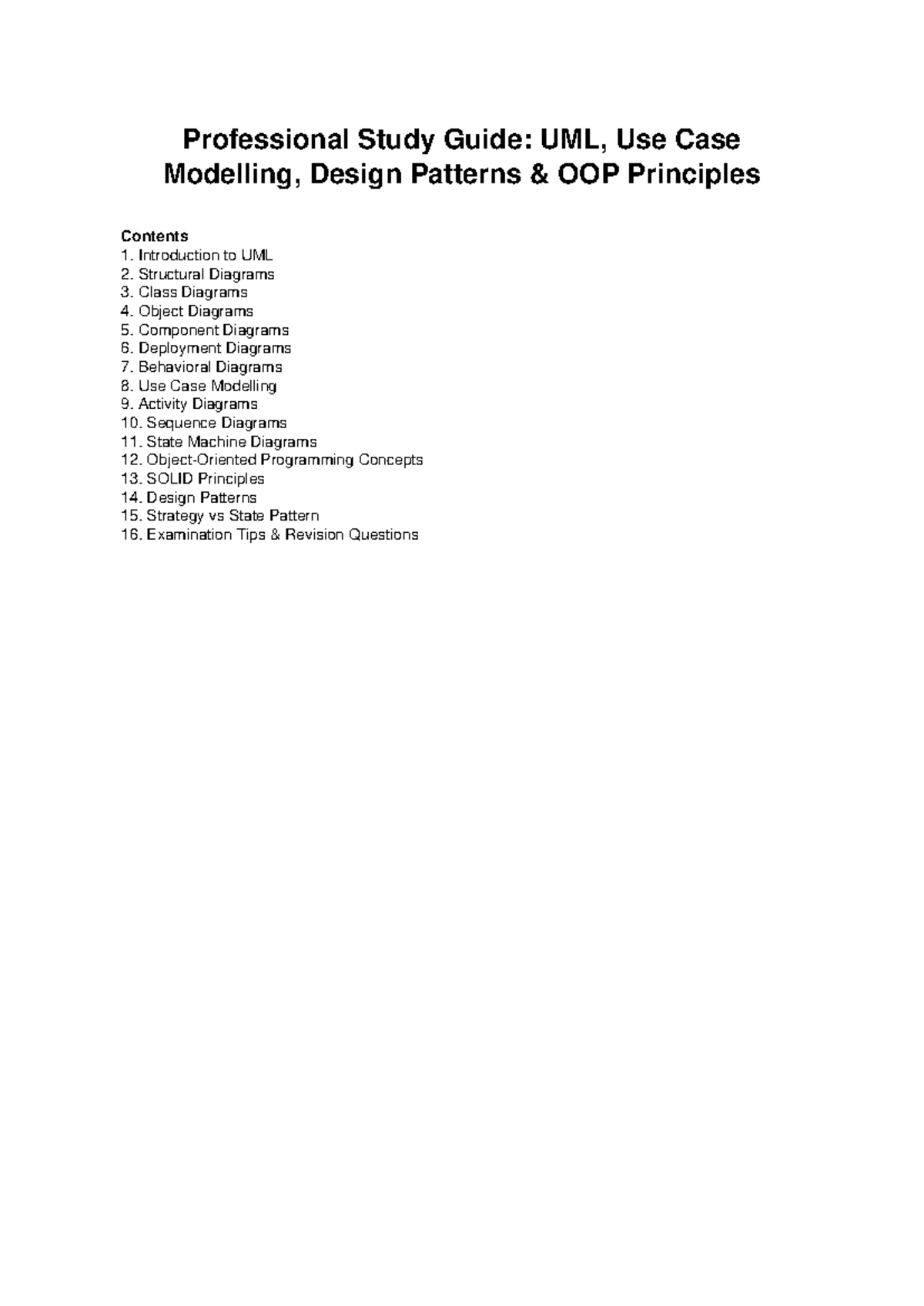 Professional UML & OOP Study Guide: Concepts & Diagrams - Studocu