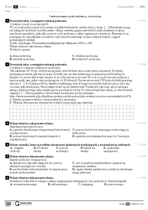 Sprawdzian wos Wspólnota narodowa - Sprawdzian wiadomości kl. VIII „Wspólnota narodowa” 1 ...