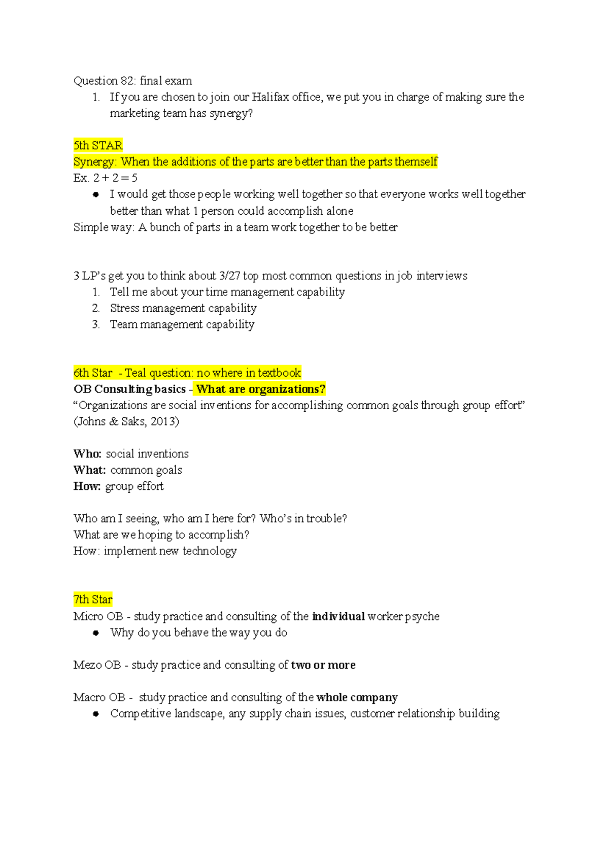 OB 101: Week 1 Lecture Notes on Organizational Behavior - Studocu