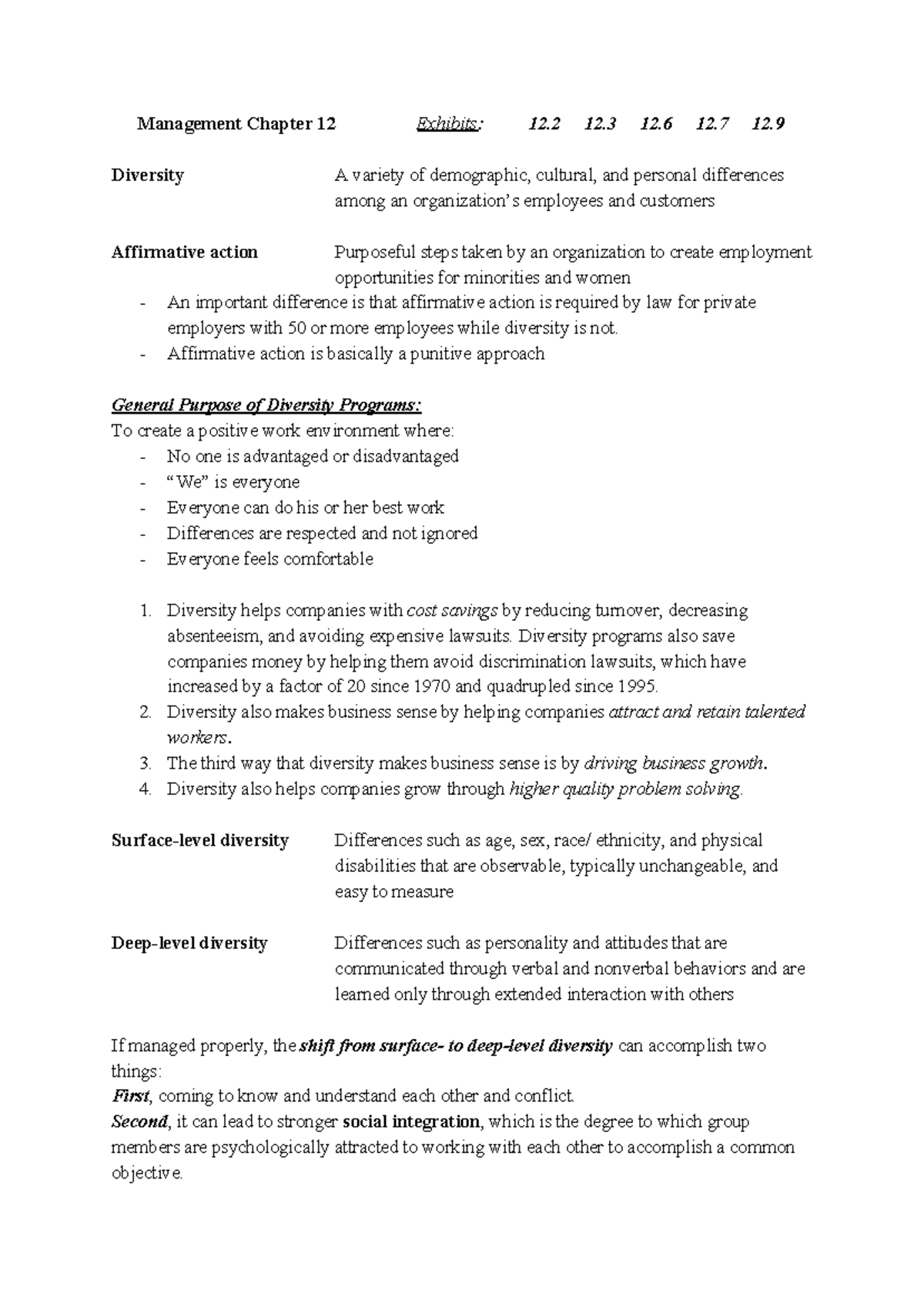 Management chapter 12 - Lecture notes 12 - Management Chapter 12 ...
