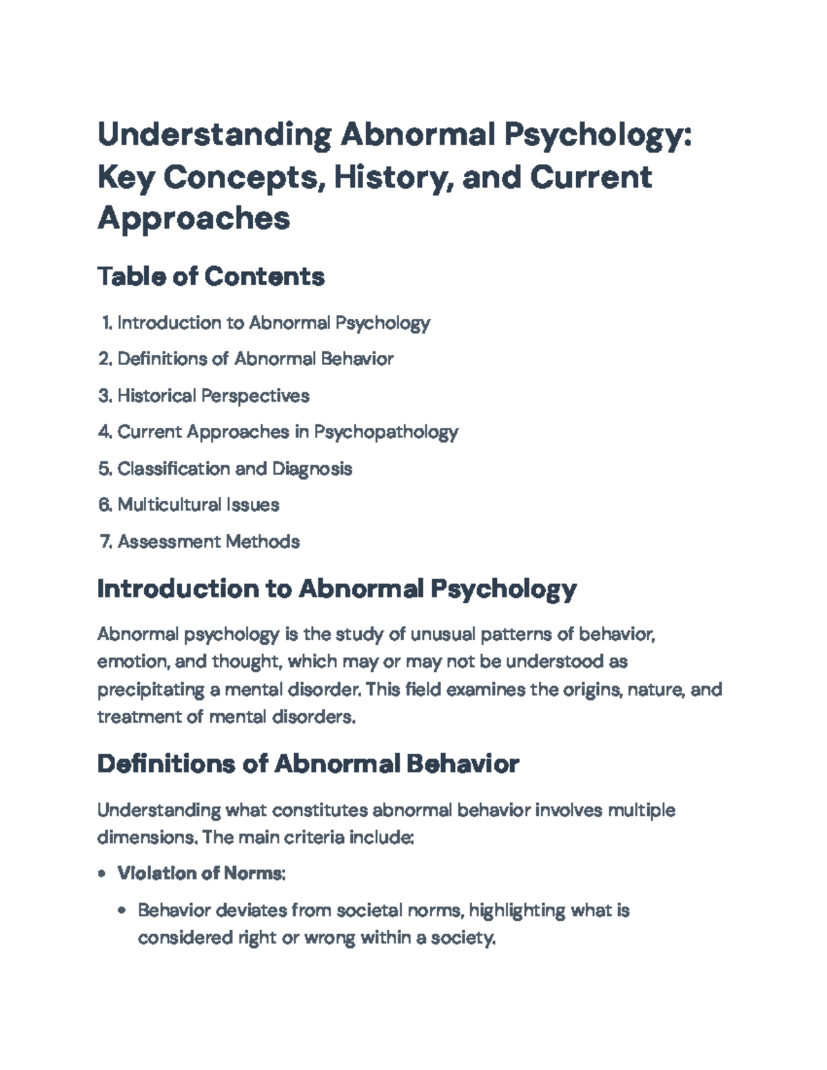 Understanding Abnormal Psychology: Concepts, History & Approaches ...