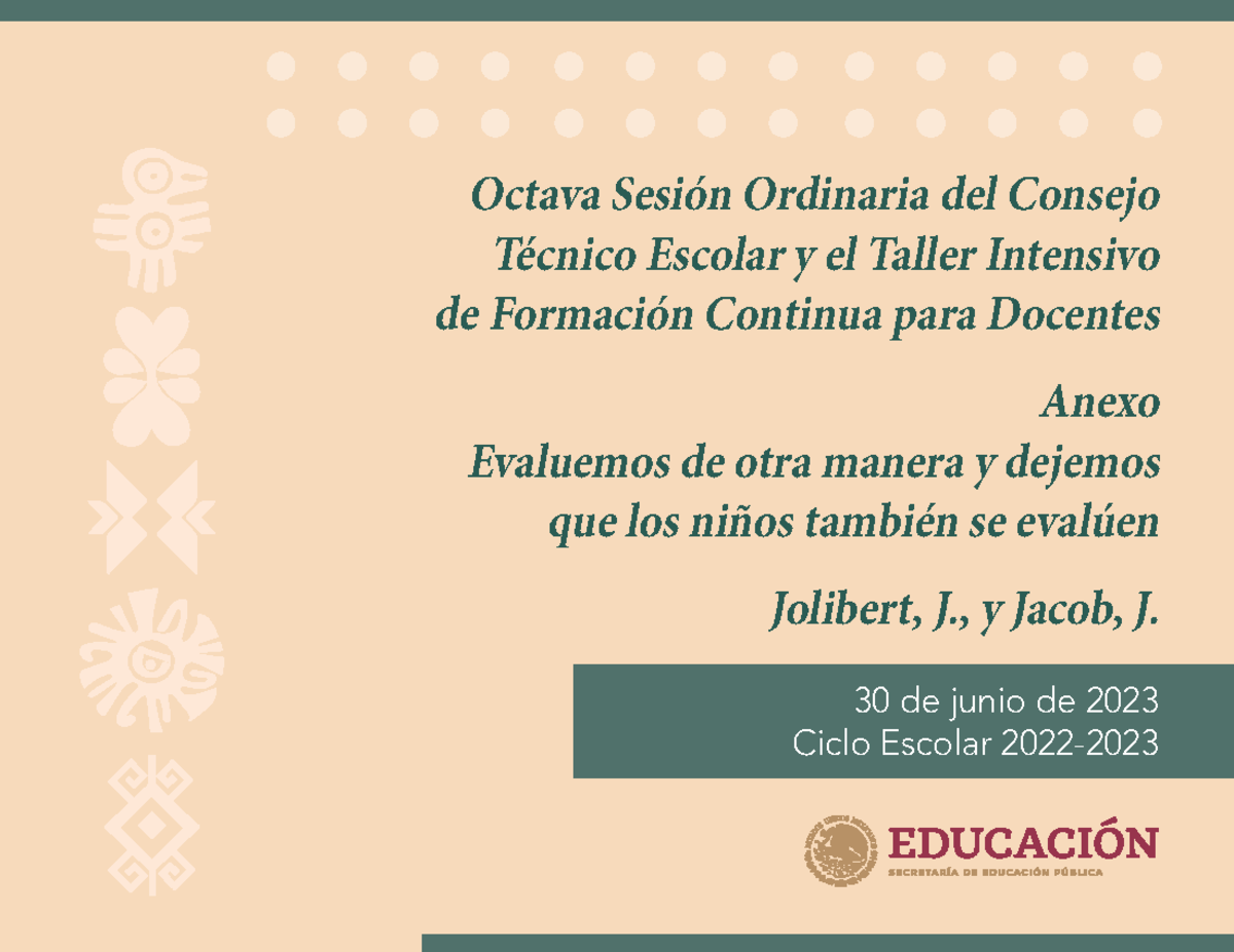 Anexo: Evaluación Formativa y Autoevaluación en el Aula - EVAL 2023 ...