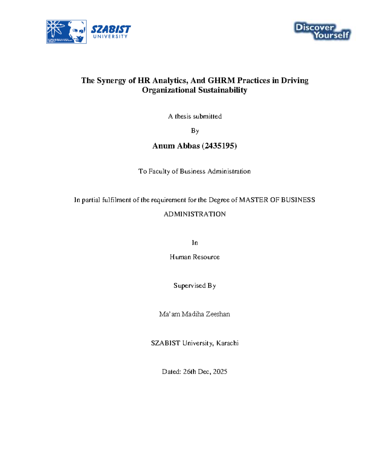 The Synergy of HR Analytics & GHRM Practices for Org. Sustainability ...