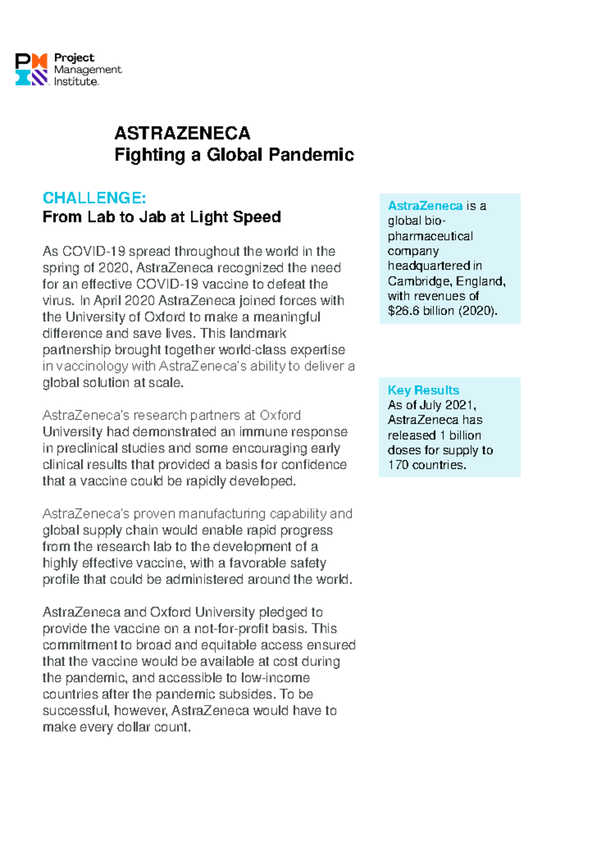 AstraZeneca Case Study: Project Management Challenges in Vaccine ...