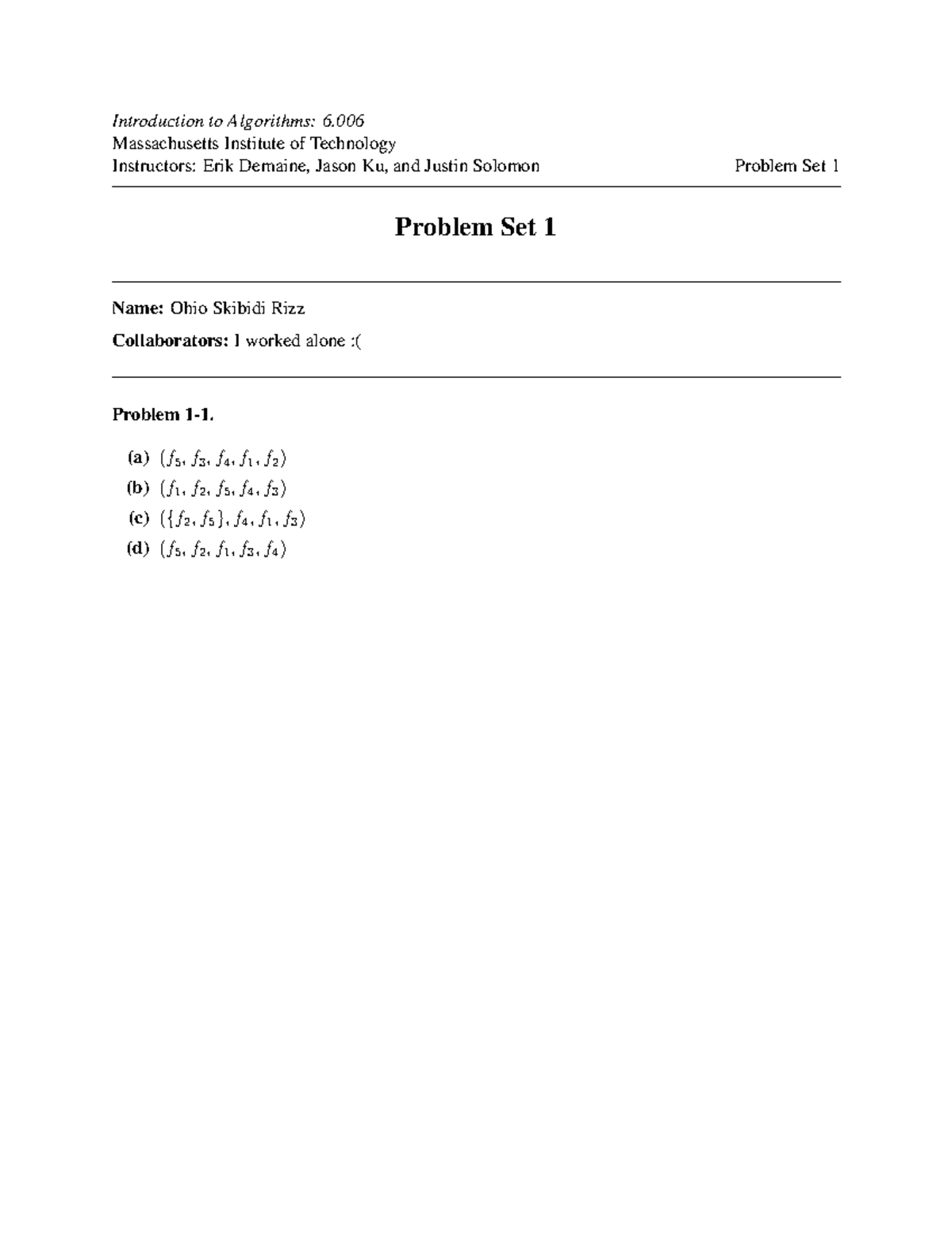 Extra Practice on Asymptotic Notation Solutions: 6.006 MIT - Studocu