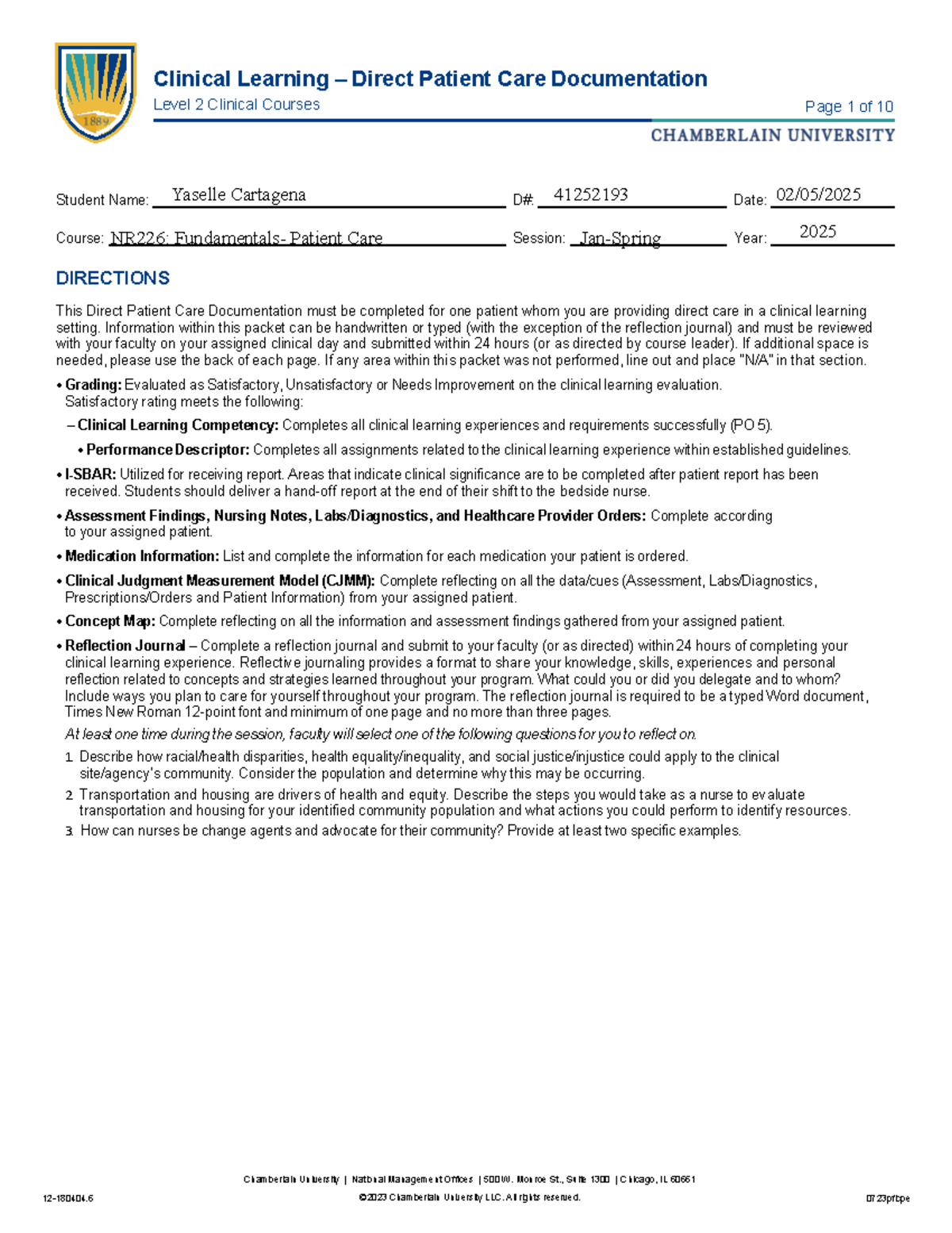02-05 NR226 Level 2 DPCD - Direct Patient Care Documentation Guide ...