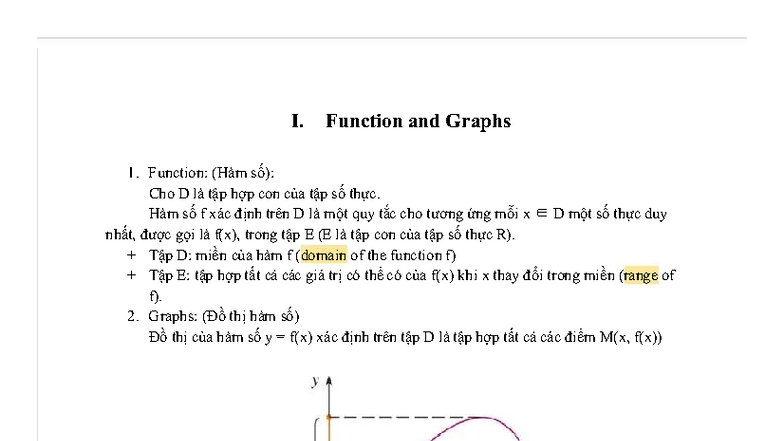 Function and Graphs: Concepts and Transformations (MATH101) - Studocu