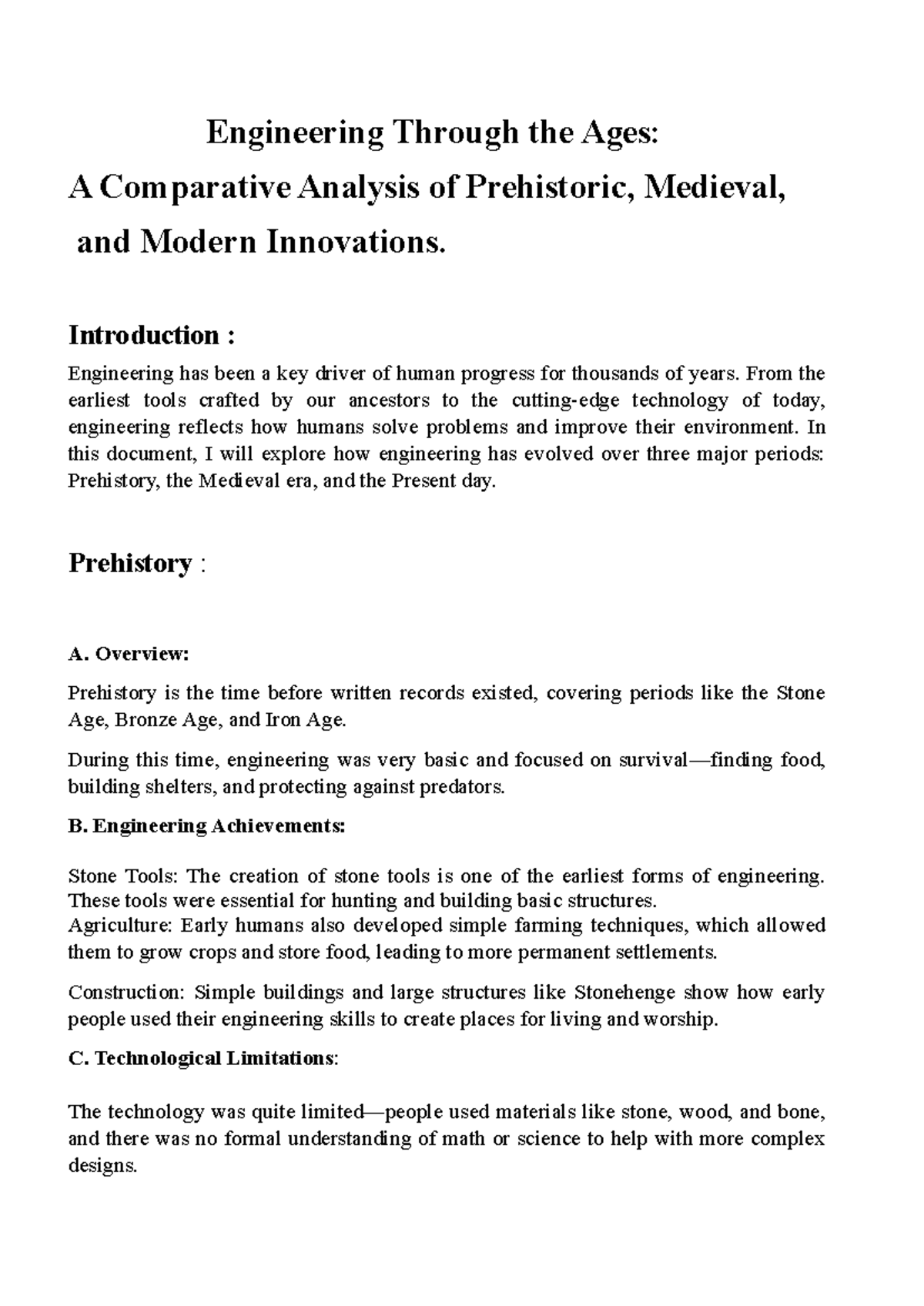 Engineering Innovations Across Eras: Prehistoric to Modern Advances ...