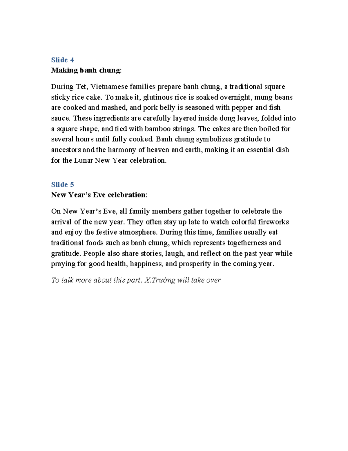 Cultural Fair: Banh Chung & New Year Traditions in Vietnam - Studocu