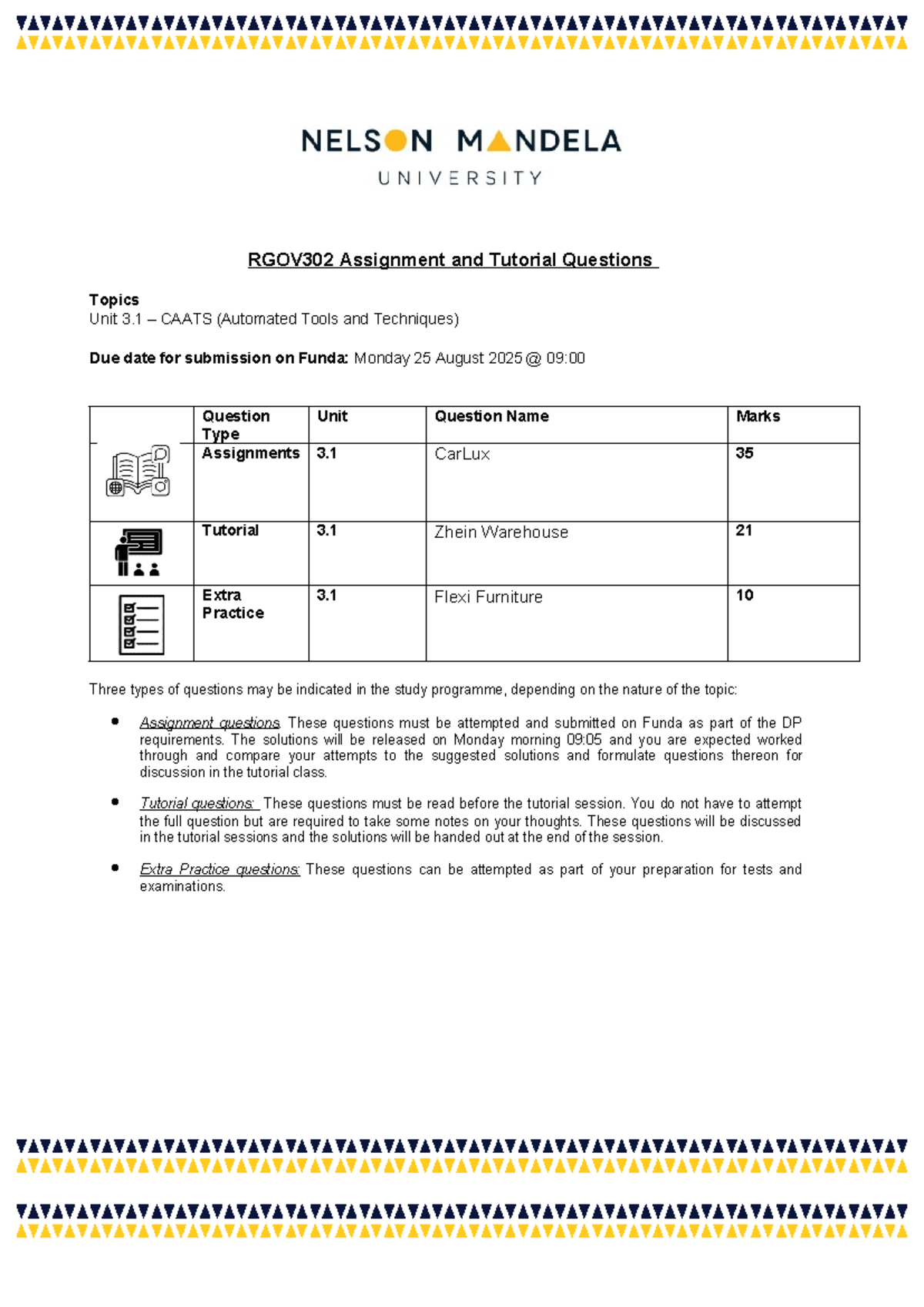 RGOV302 Unit 3.1 CAATS Assignment & Tutorial Questions - Studocu