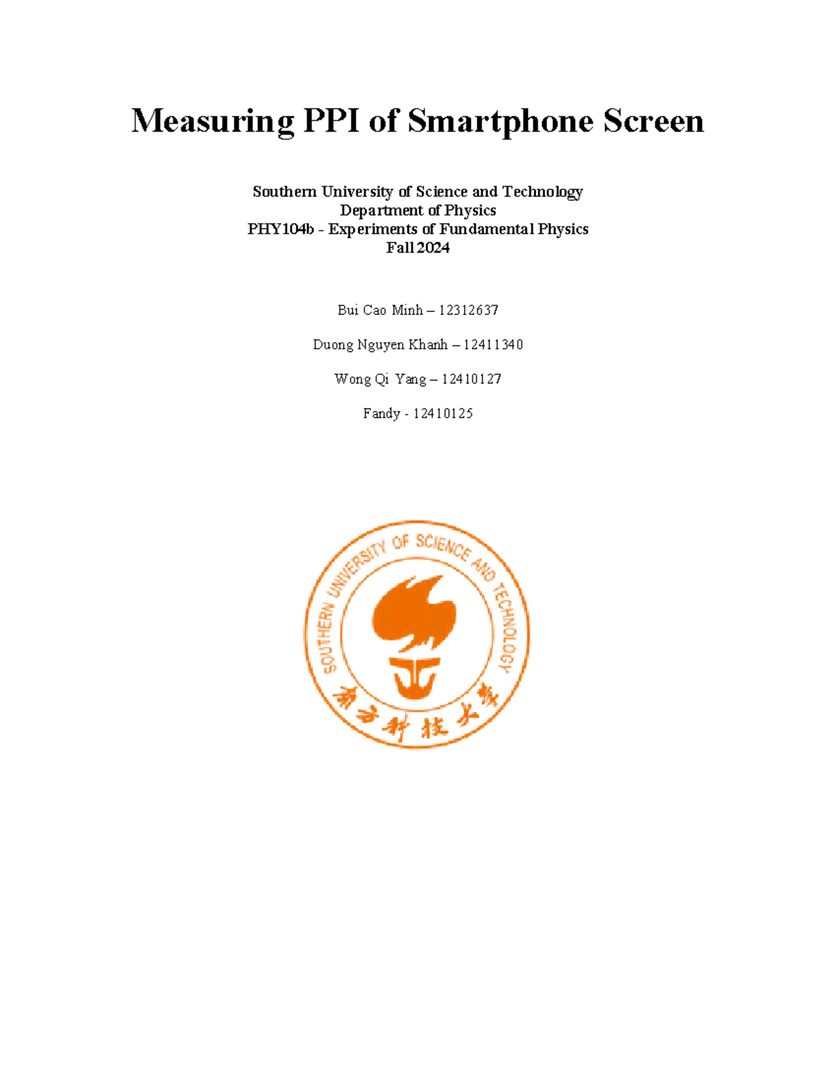 Measuring PPI of Smartphone Screens - PHY104b Fundamental Experiment ...