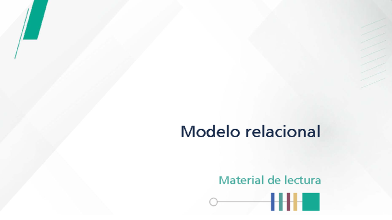 INGE00024 Material de Lectura: Modelo Relacional y SQL - Studocu