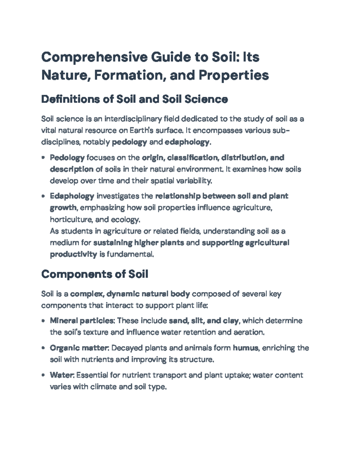 Comprehensive Overview of Soil Formation and Influencing Factors ...