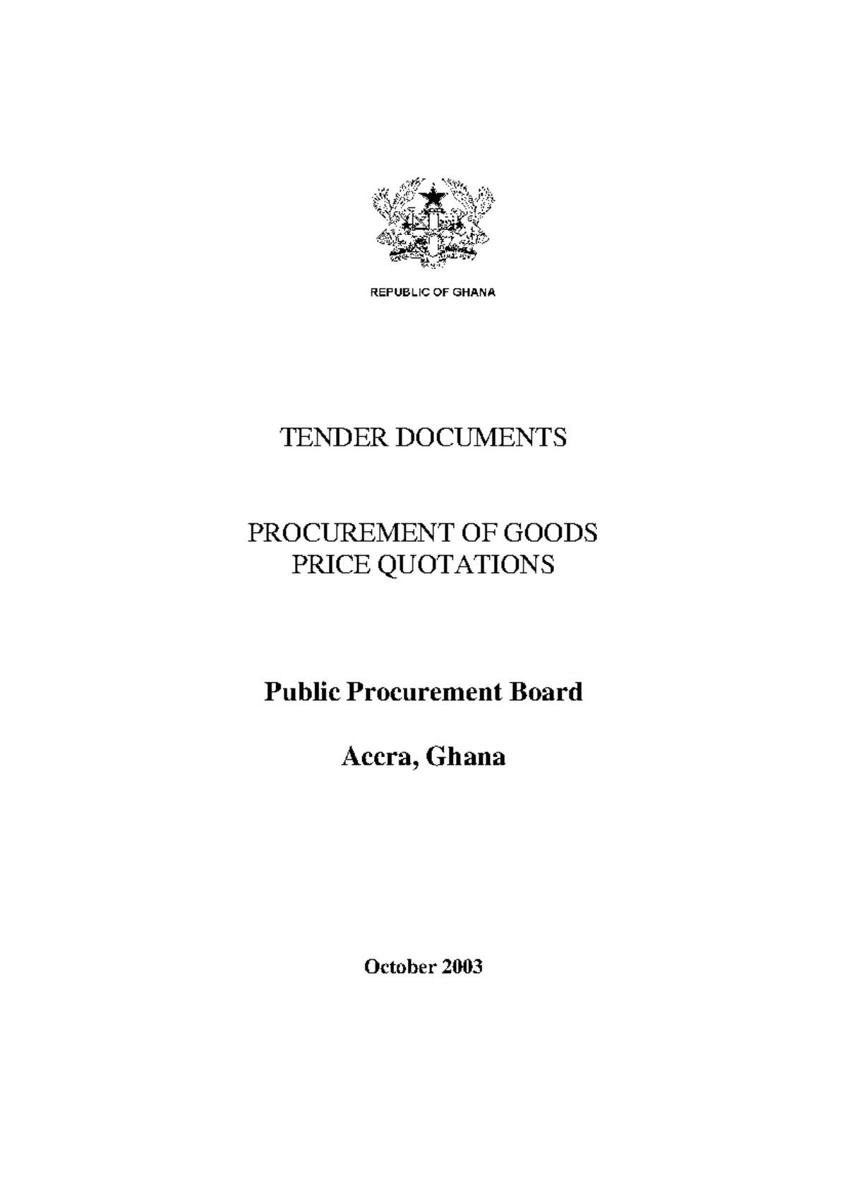 Sample format for request for quotation - TENDER DOCUMENTS PROCUREMENT ...